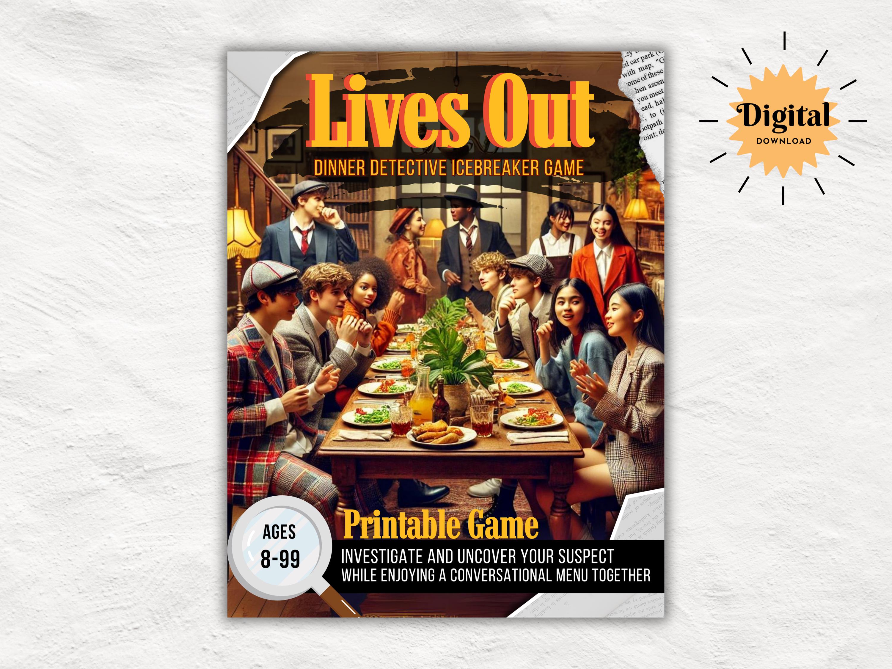 Dinner Detective Icebreaker Game | Lives Out | Fun Group Activity With ...