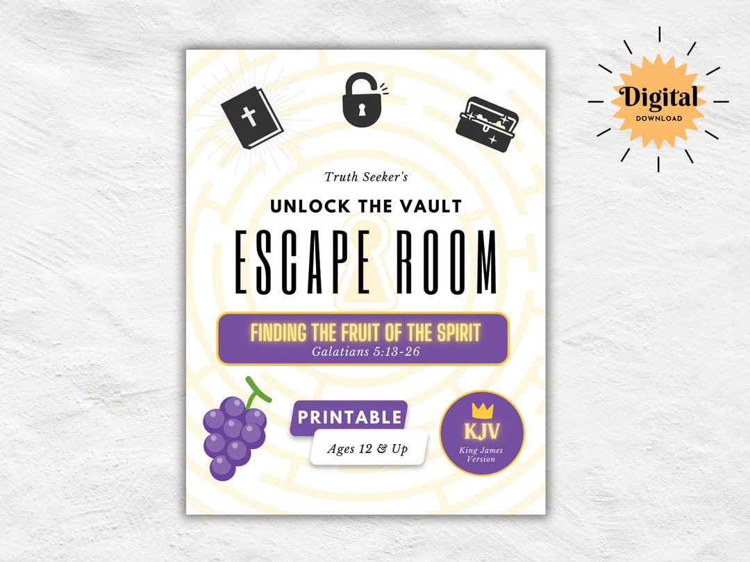 KJV Bible Study Escape Room Game | the Fruit of the Holy Spirit ...