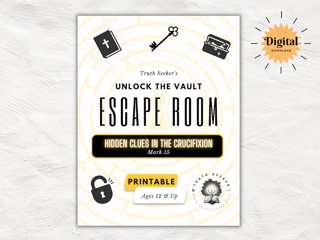Bible Study Escape Room Game | Easter and Good Friday Printable Kit for ...