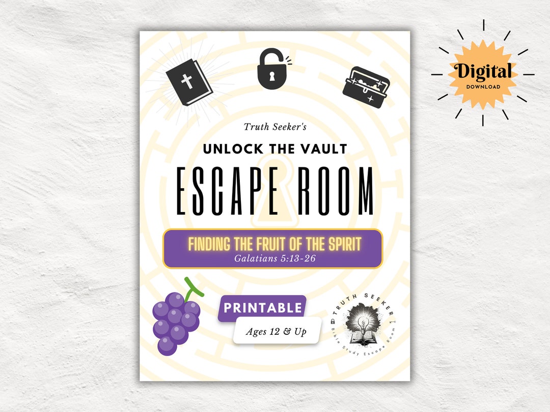 Bible Study Escape Room Game | the Fruit of the Holy Spirit | Galatians ...