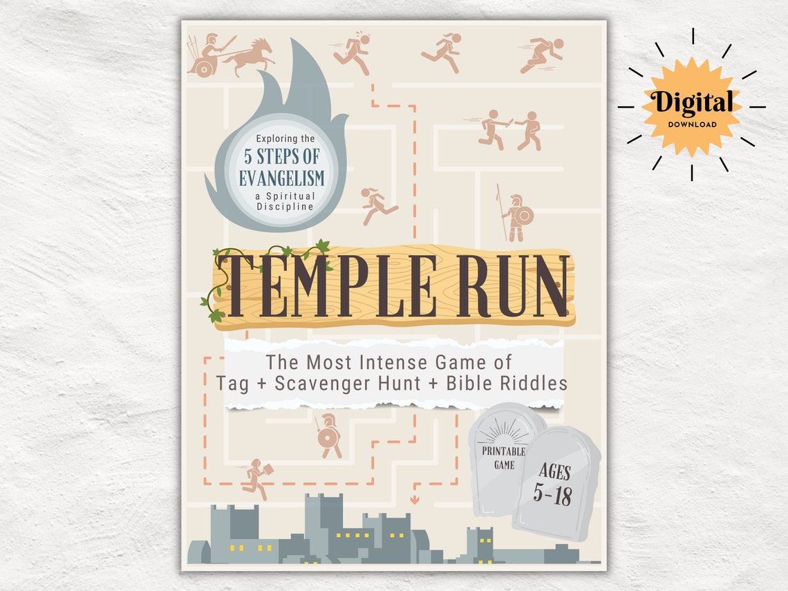 Temple Run Scavenger Hunt Kit Gospel of Salvation Tract Church and ...