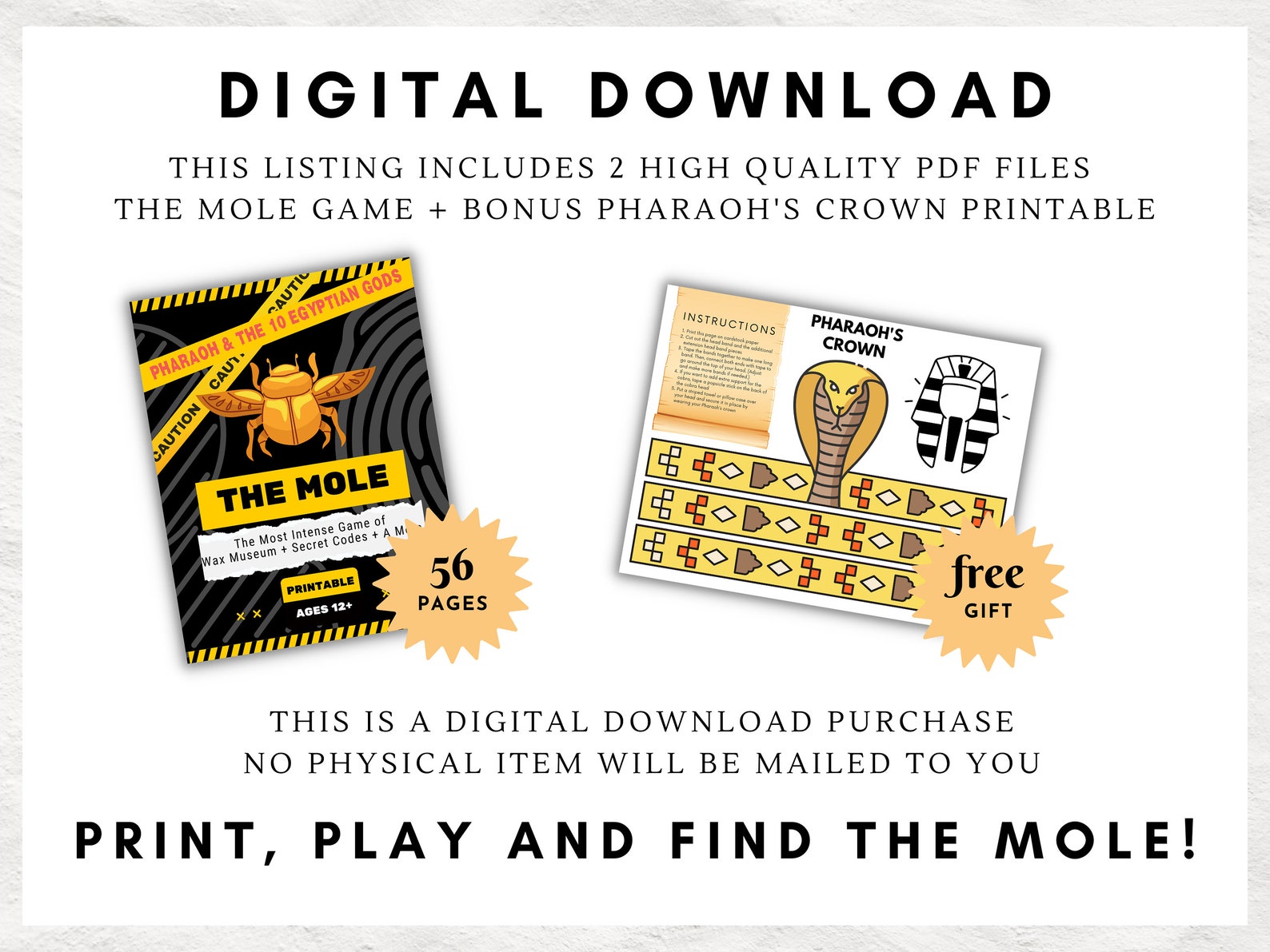 The Mole Murder Mystery Game Pharaoh and the 10 Plagues Children and ...