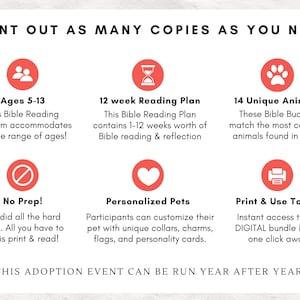 Bible Buddies Adoption Event Kit | Printable Kids Bible Reading Program ...