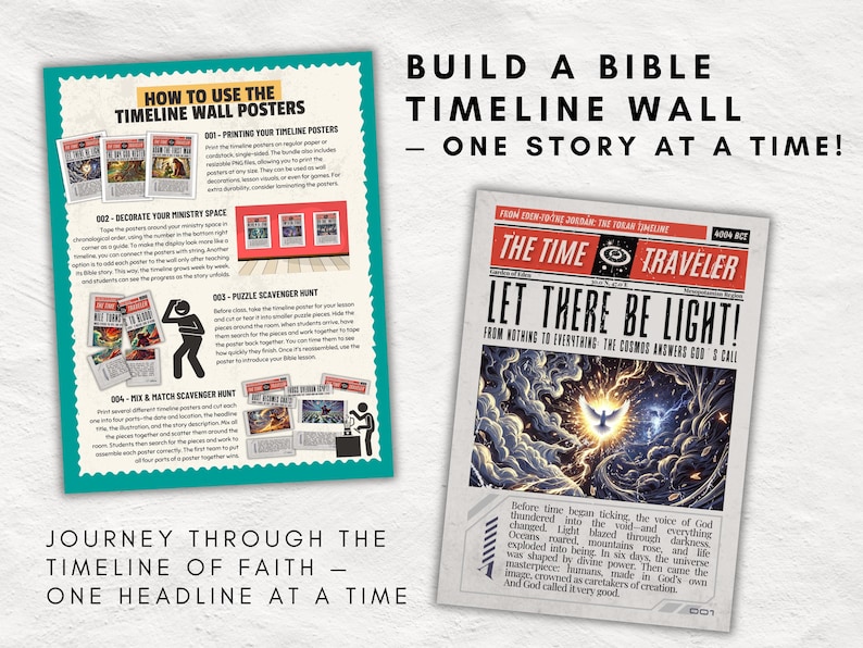 The Epic Bible Timeline Bundle | 108 Bible Story Posters + Trading ...