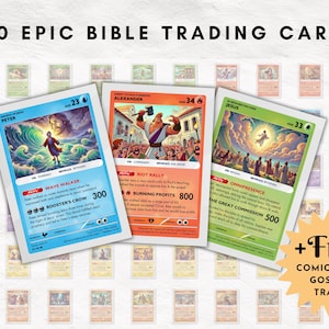 100 Printable Bible Trading Cards | New Testament Character Collection ...