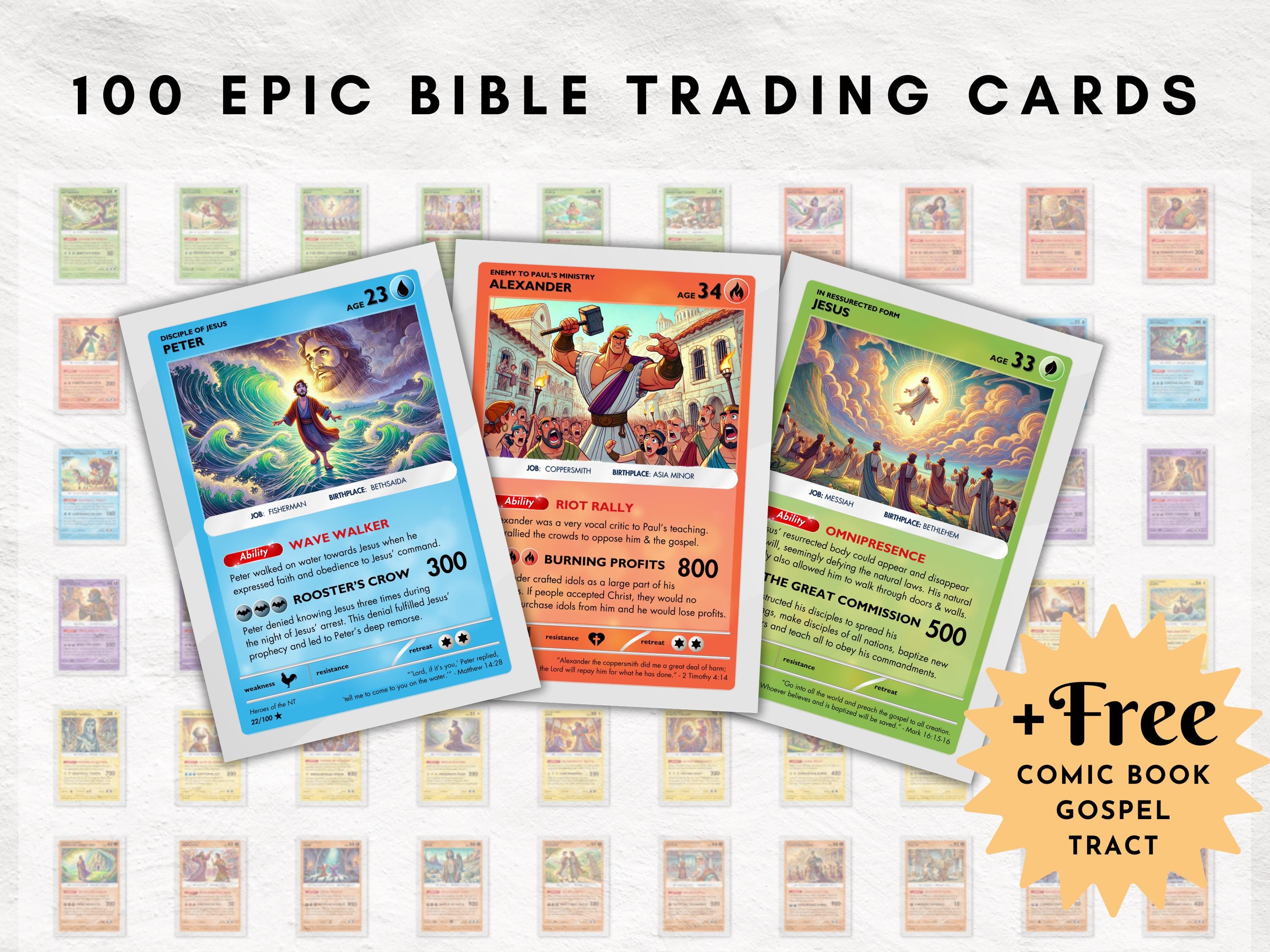 100 Printable Bible Trading Cards | New Testament Character Collection ...