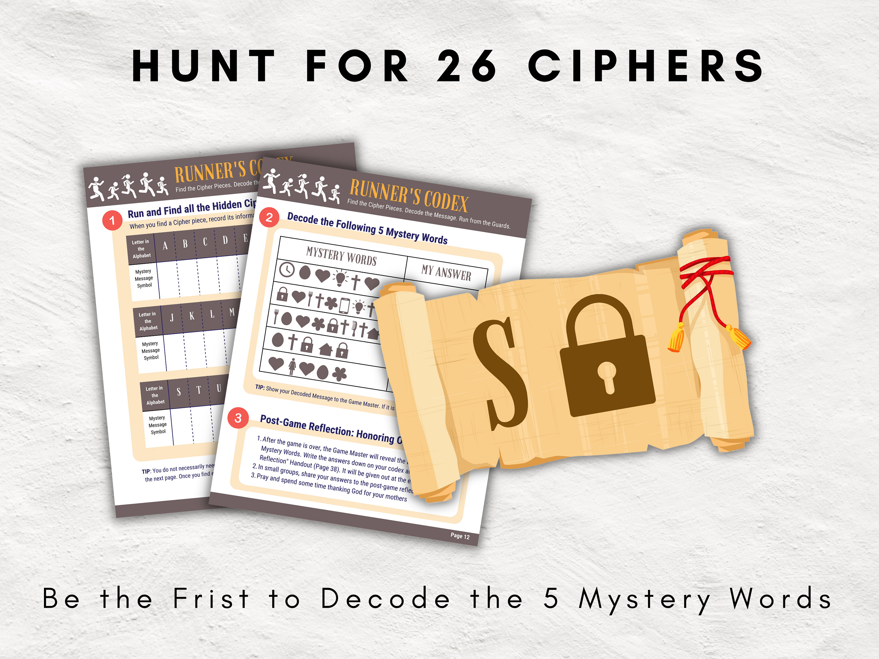 Mothers Day Temple Run | Secret Code Scavenger Hunt Kit | Unlock Steps ...