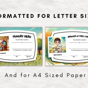 Bible Character Achievement Certificates and Postcard Bundle | 60 ...