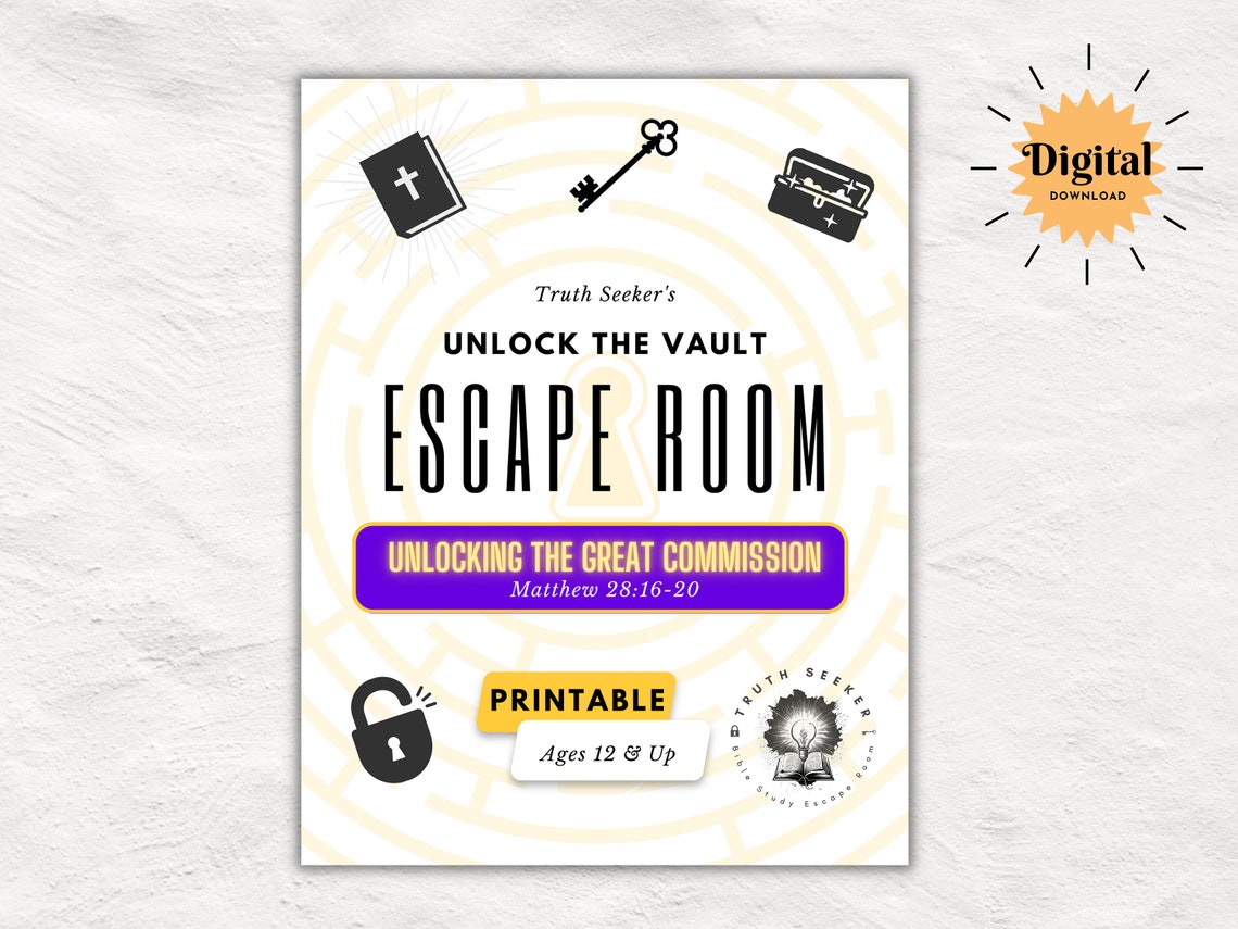 Bible Study Escape Room Quest Matthew 28 Unlocking the Great Commission ...
