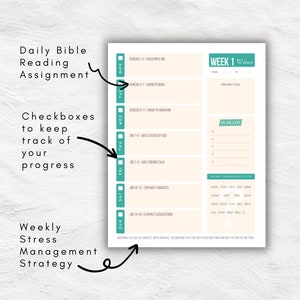 52 Week Bible Reading Plan and Planner | Read the Bible in 1 Year ...