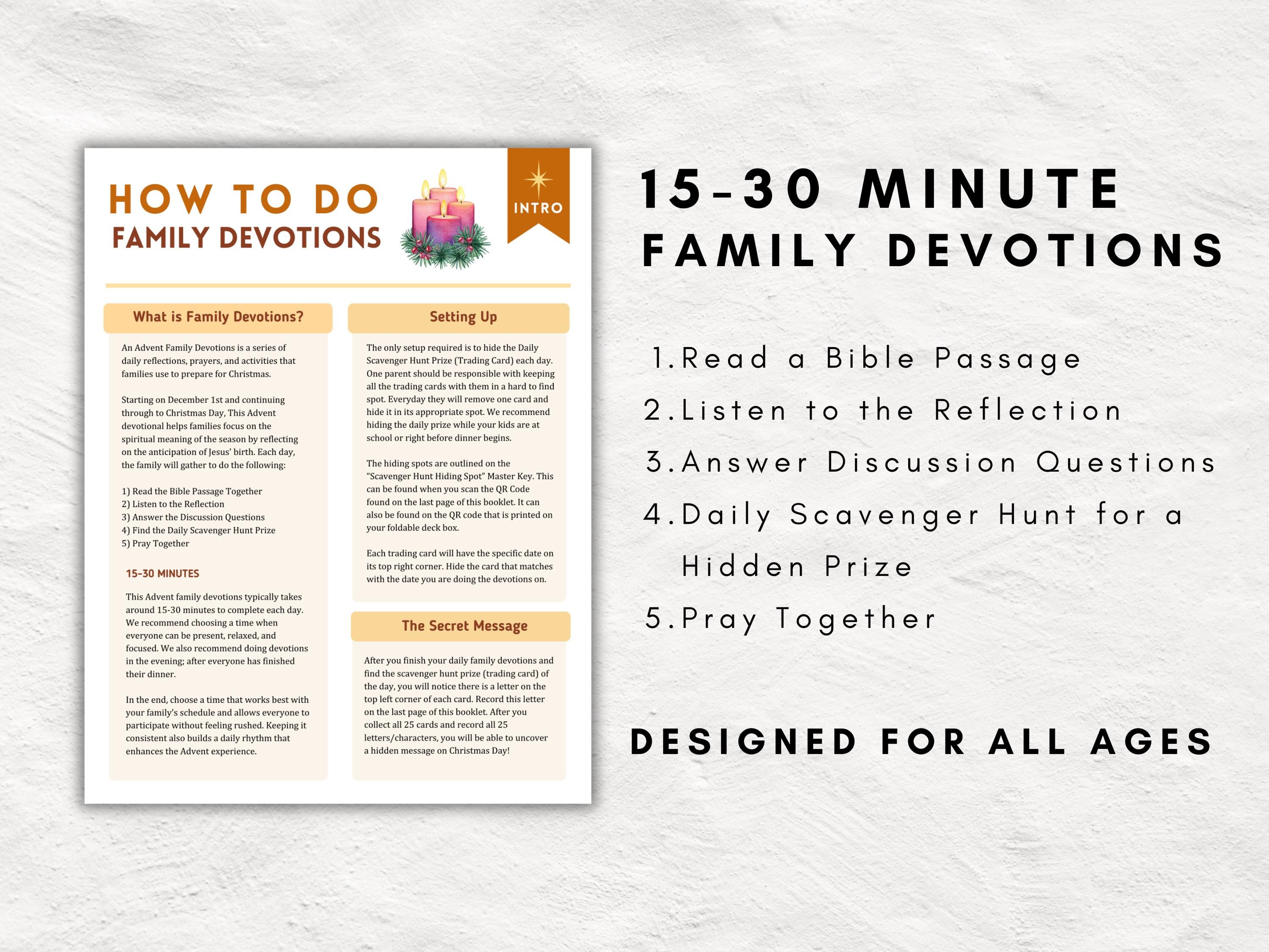 25-day Christian Advent Devotional Kit | Family Christmas Countdown ...
