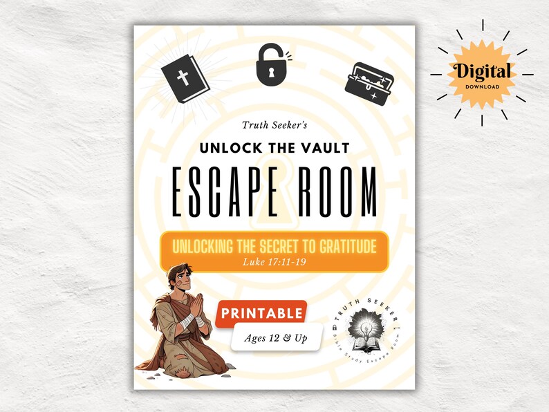 Luke 17: Thankfulness Bible Study Escape Room (ESV & KJV) | Youth Group ...