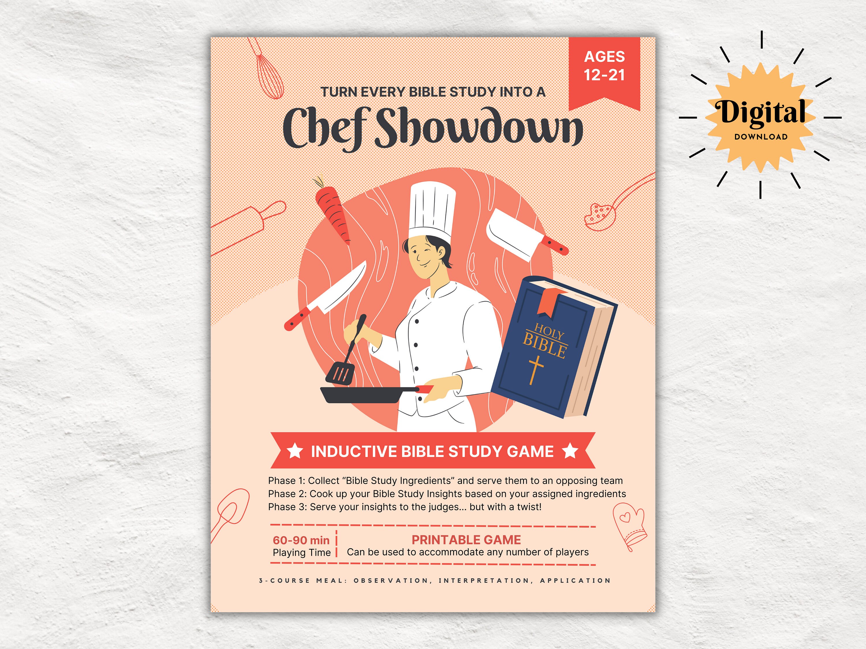 Inductive Bible Study Game for Teens and Adults Chef Showdown Cook up ...