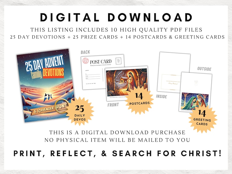 25-day Christian Advent Devotional Kit | Family Christmas Countdown ...