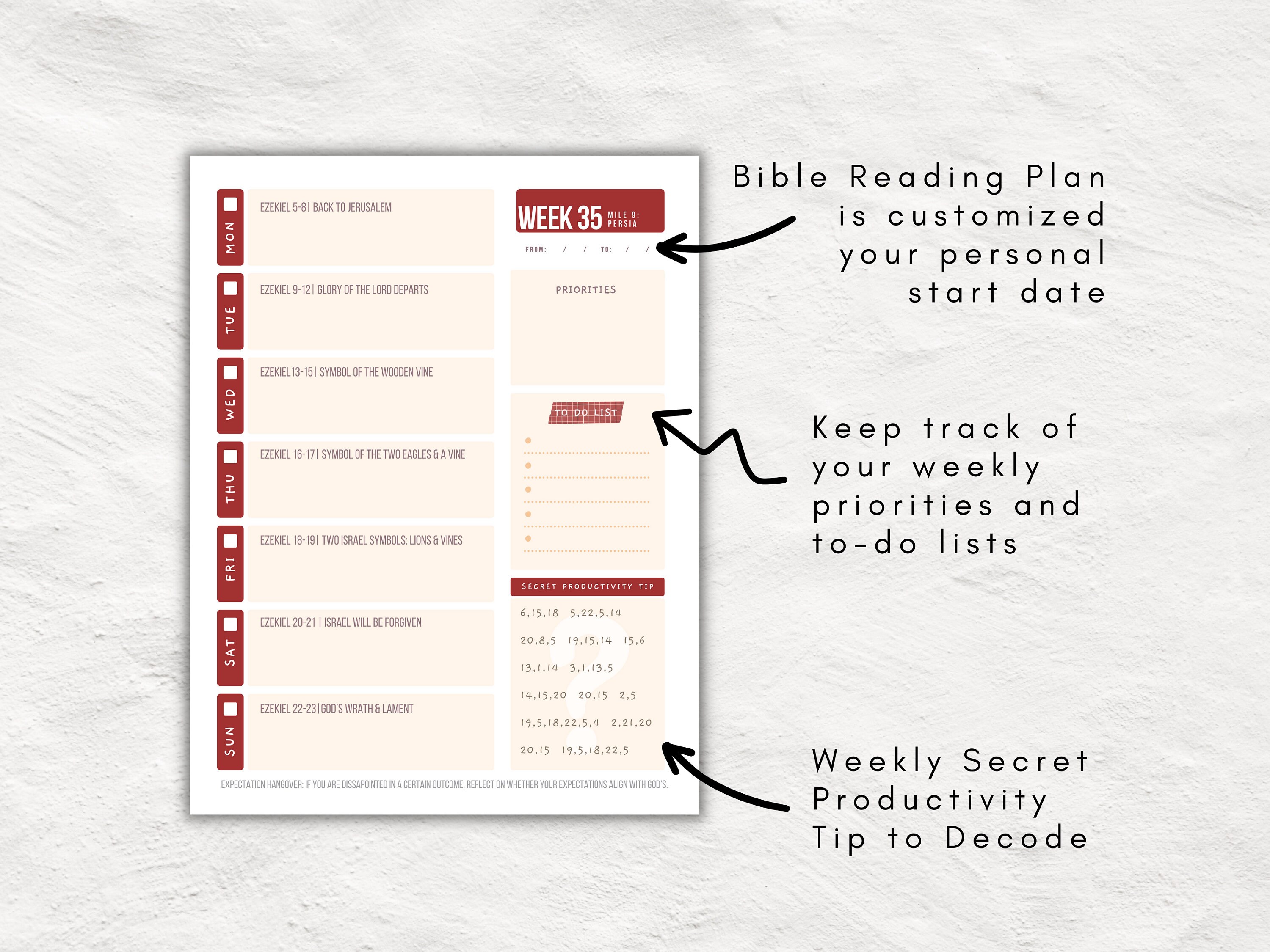 52 Week Bible Reading Plan and Planner Read the Bible in 1 Year Decode ...
