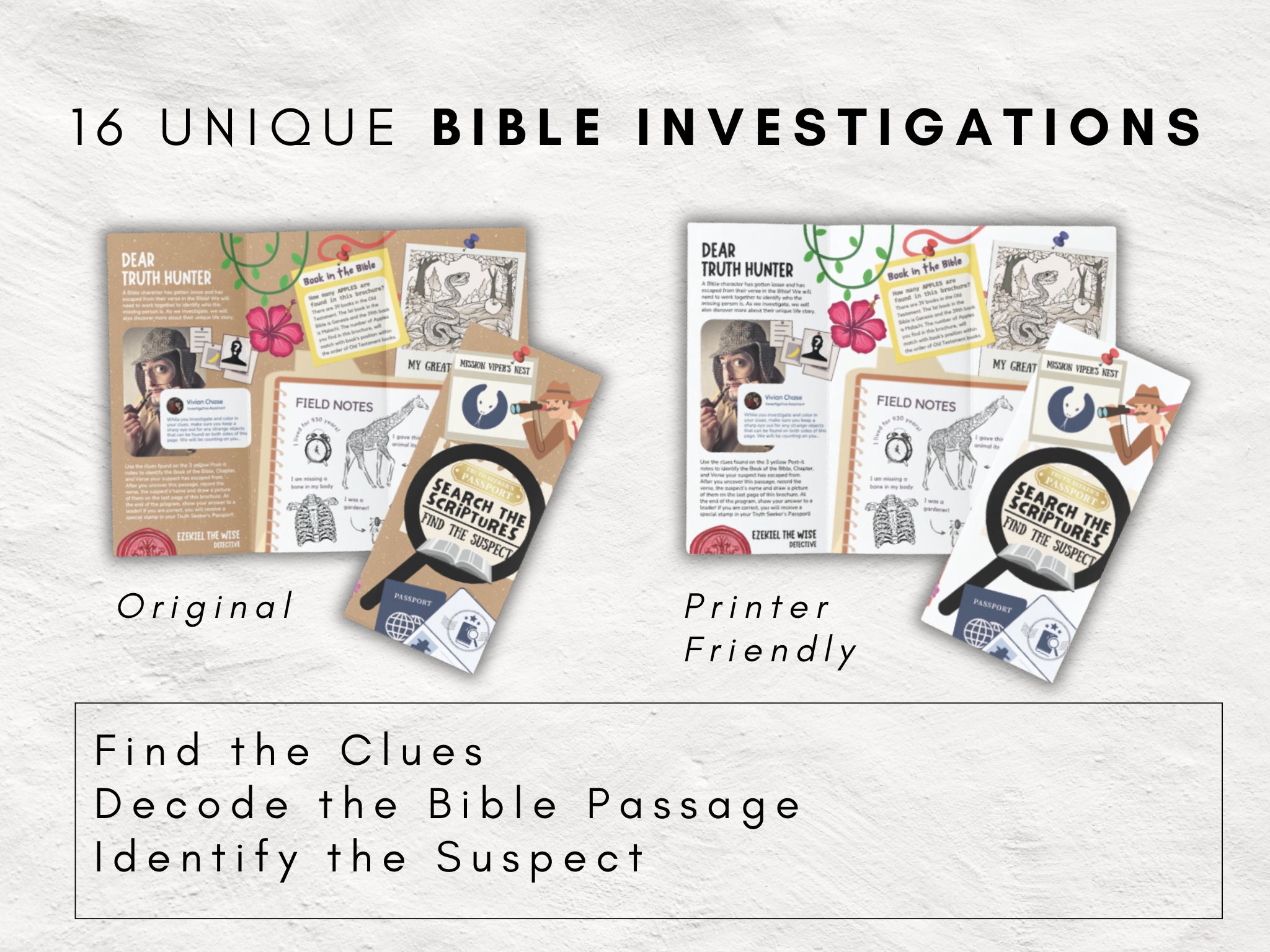 Bible Detectives: 16 Old Testament Investigation Worksheets for Kids ...