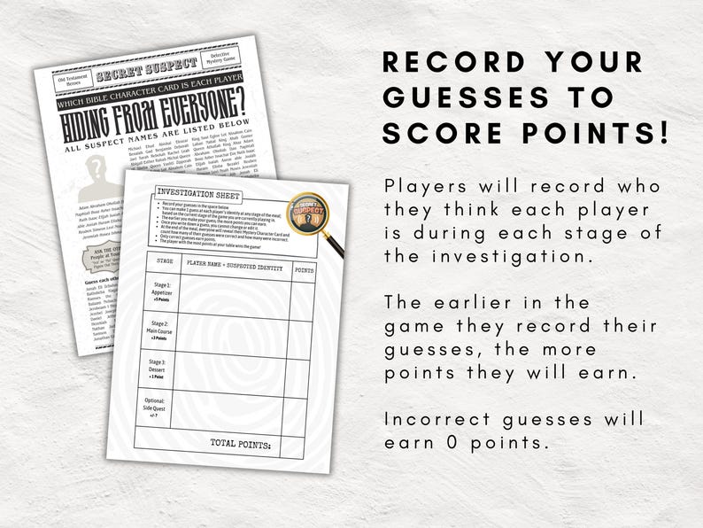 Secret Suspect: A Printable Bible Mystery Dinner Game | Old Testament ...