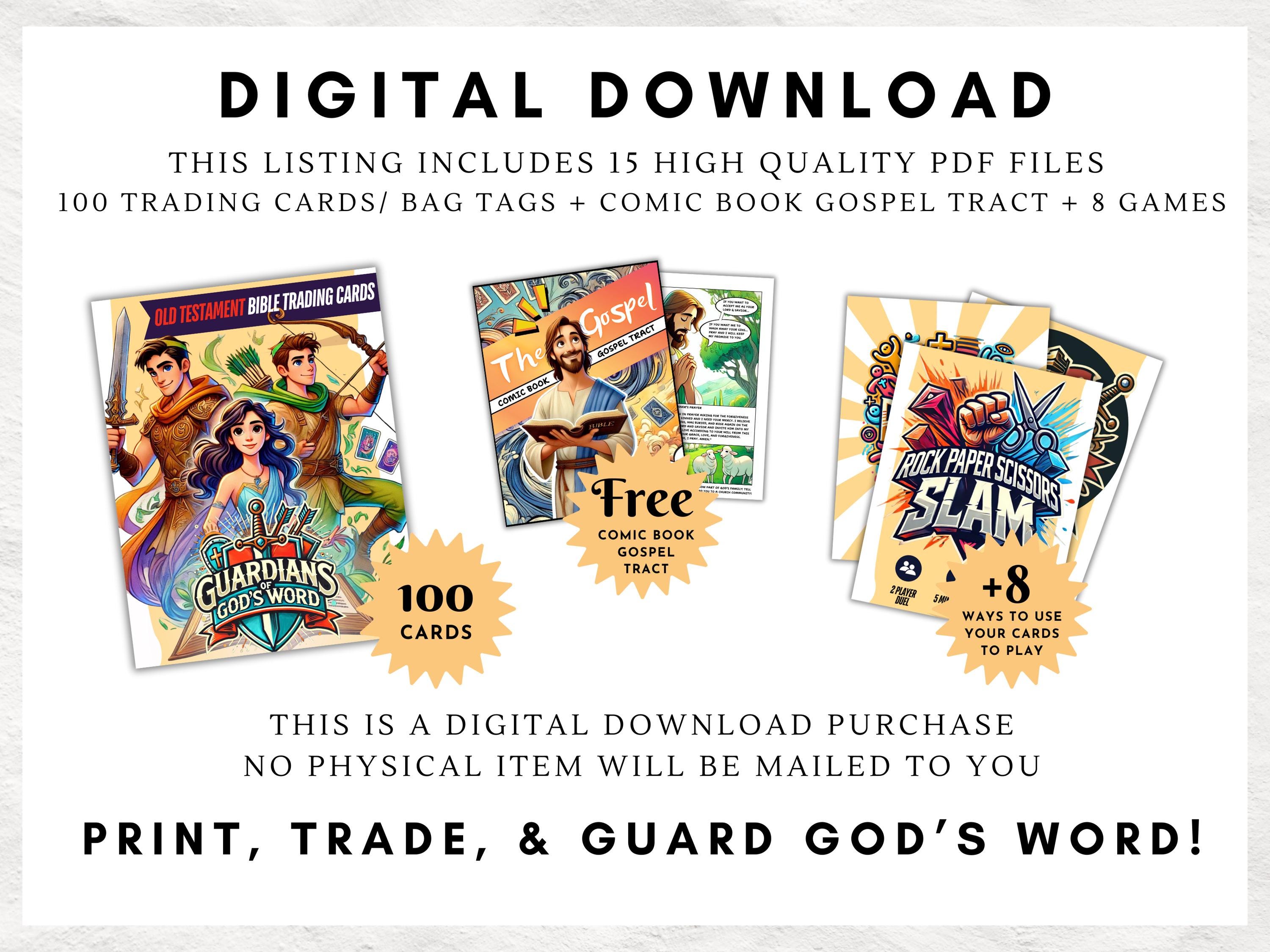 100 Printable Bible Trading Cards | Guardians of God's Word | Old ...