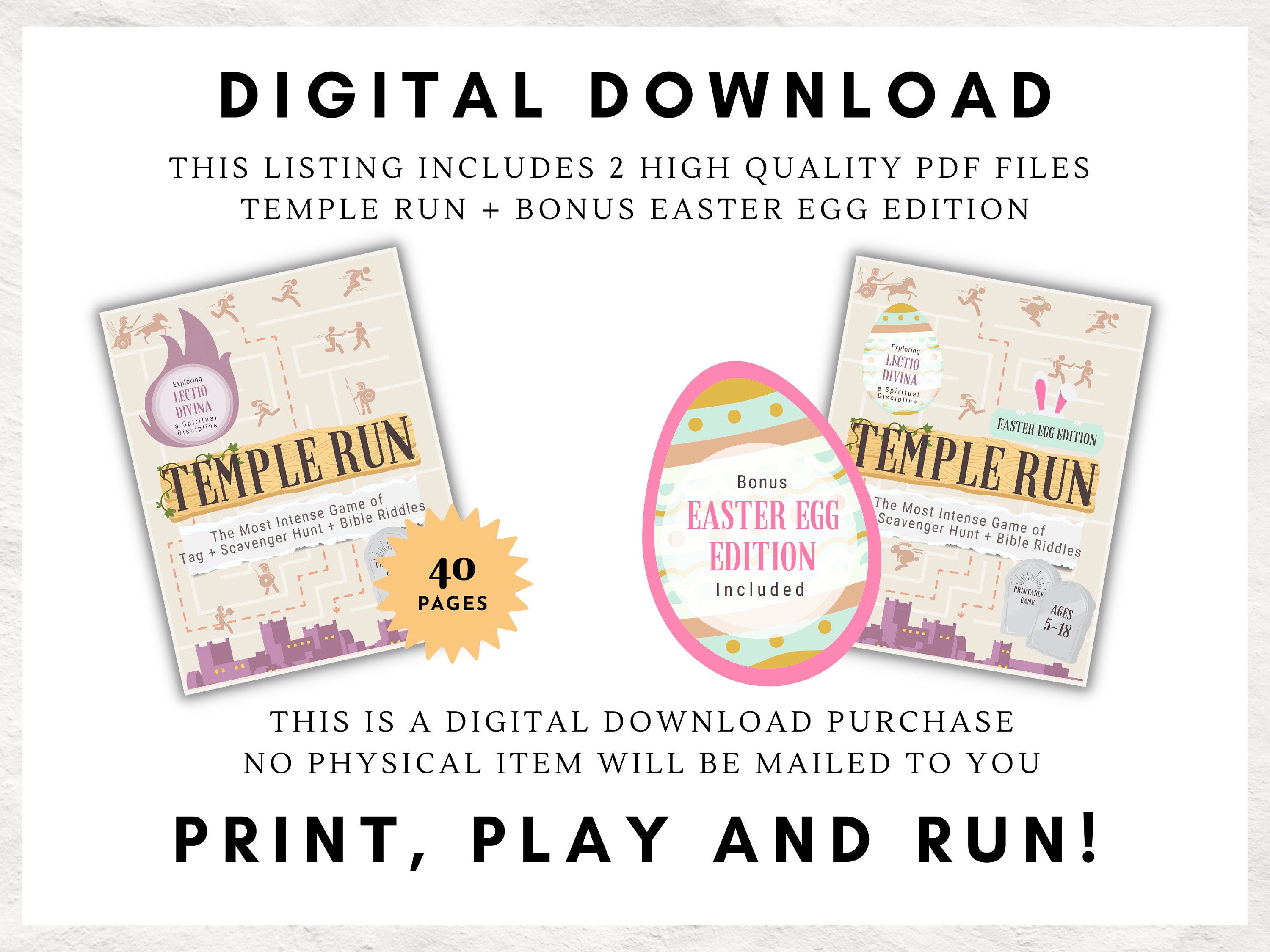 Temple Run Scavenger Hunt Kit Easter Egg Hunt Children and Youth ...