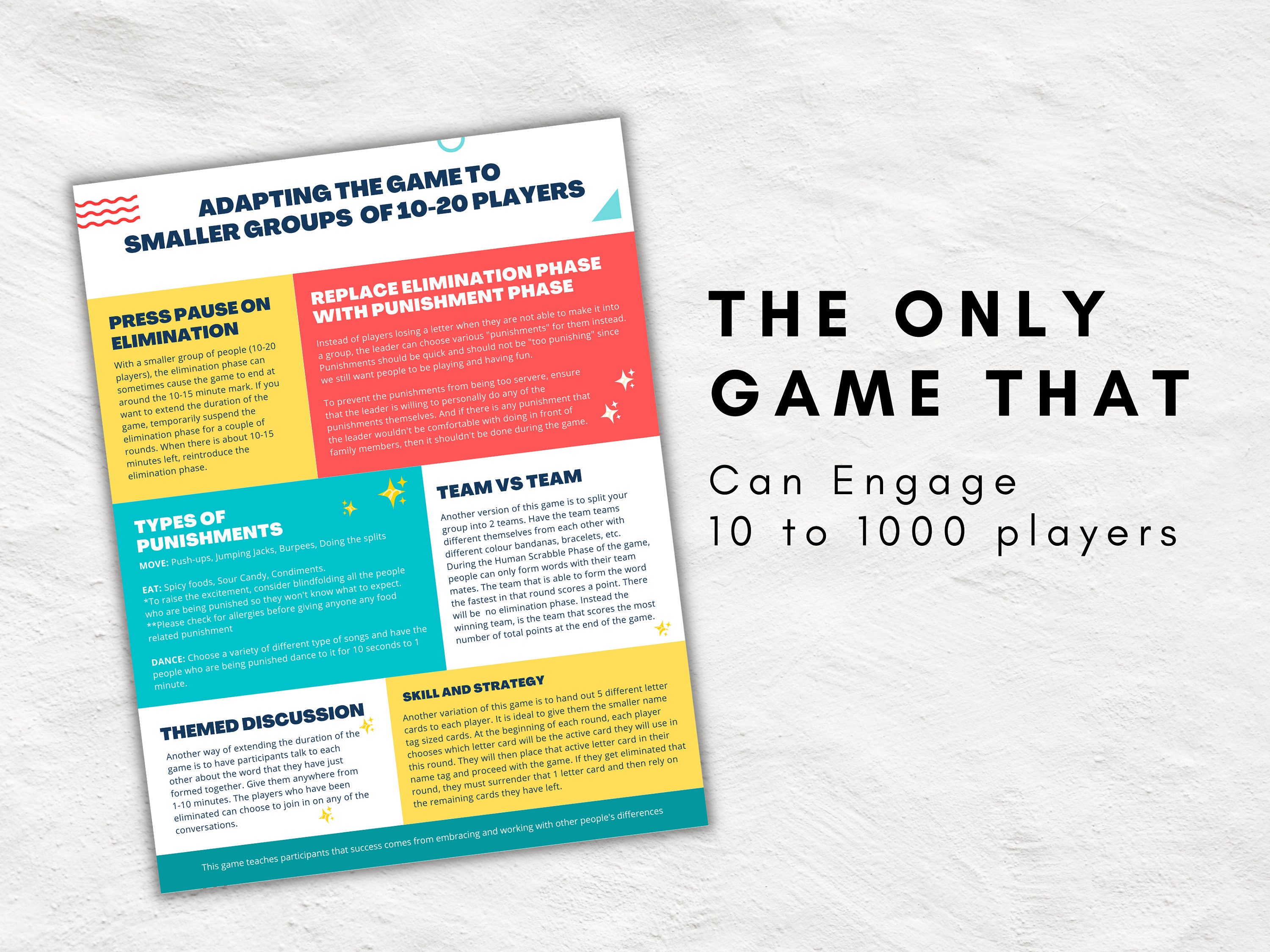 Human Scrabble Icebreaker & Teambuilder Game Classroom Youth Group ...