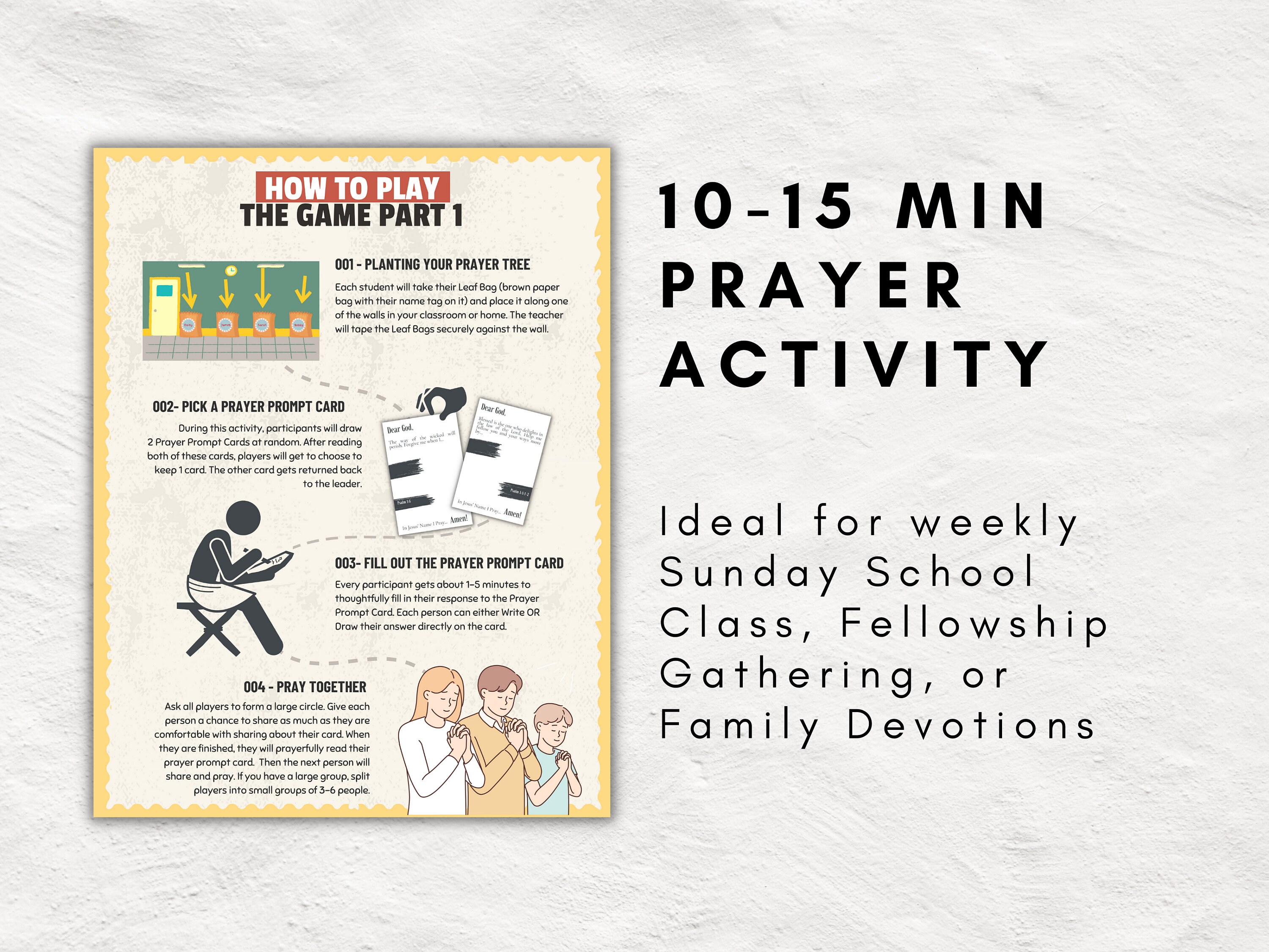 Prayer Tree: Christian Prayer Prompt Cards Inspired by Psalms Printable ...