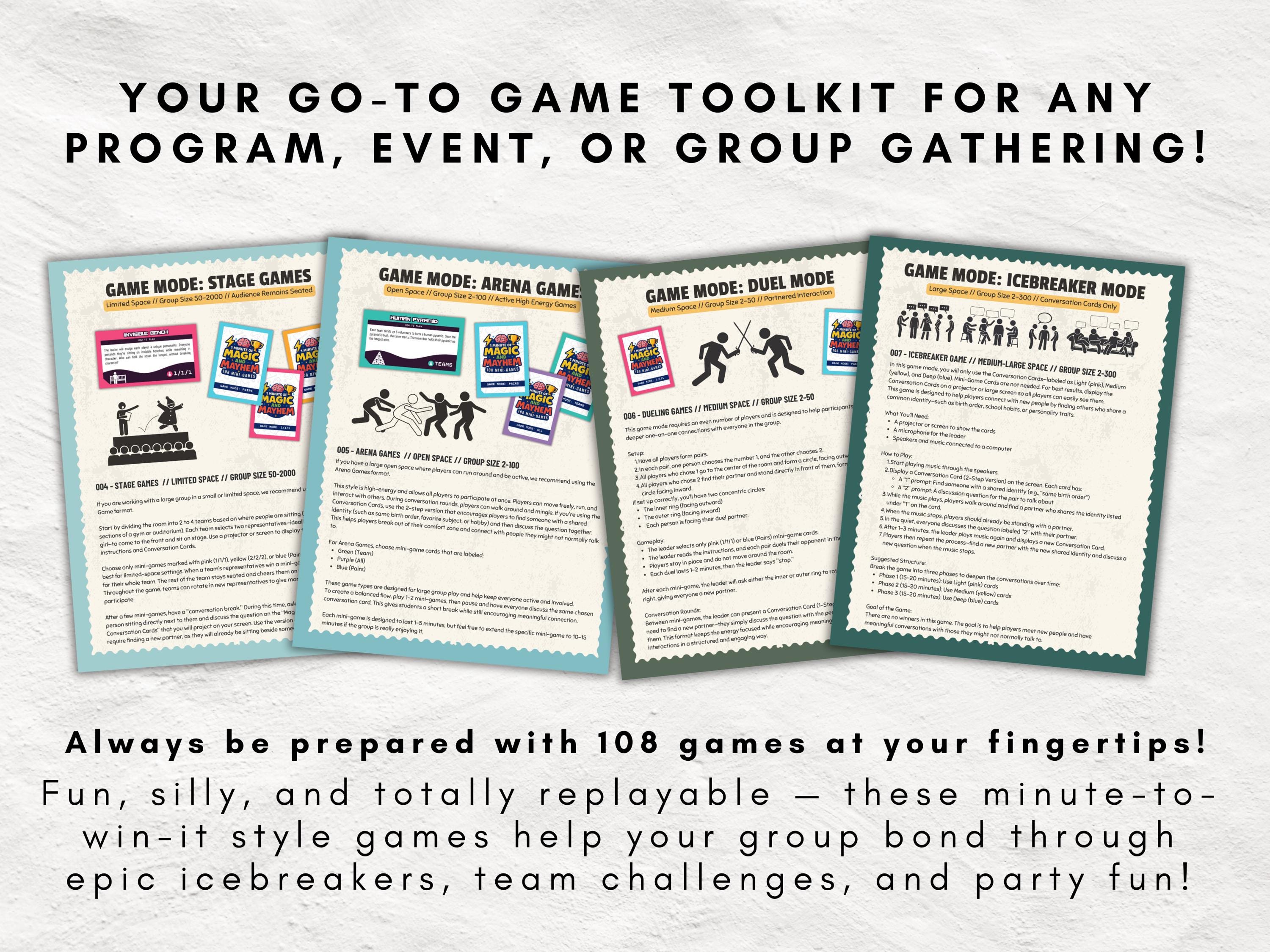 One Minute of Magic and Mayhem | 108 Printable Mini Games + 108 ...