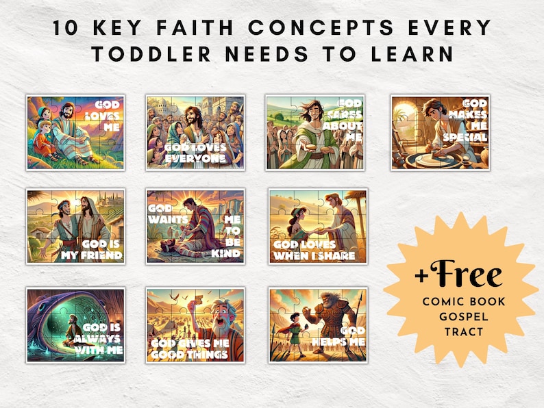 10 Toddler Sunday School Lessons Bundle | Preschool Key Faith Concepts ...