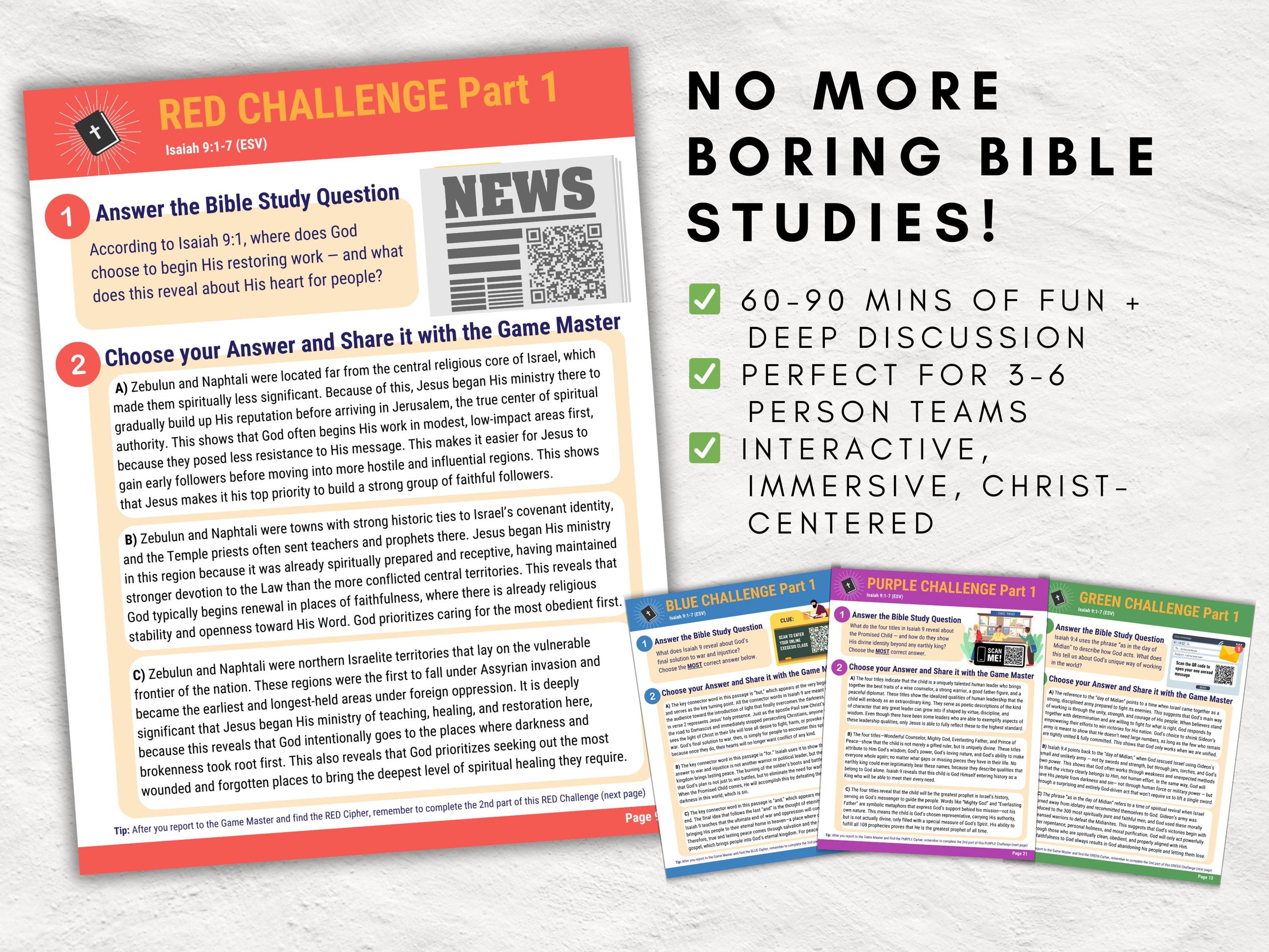 Bible Study Christmas Escape Room for Teens – Isaiah 9 Game | Youth ...