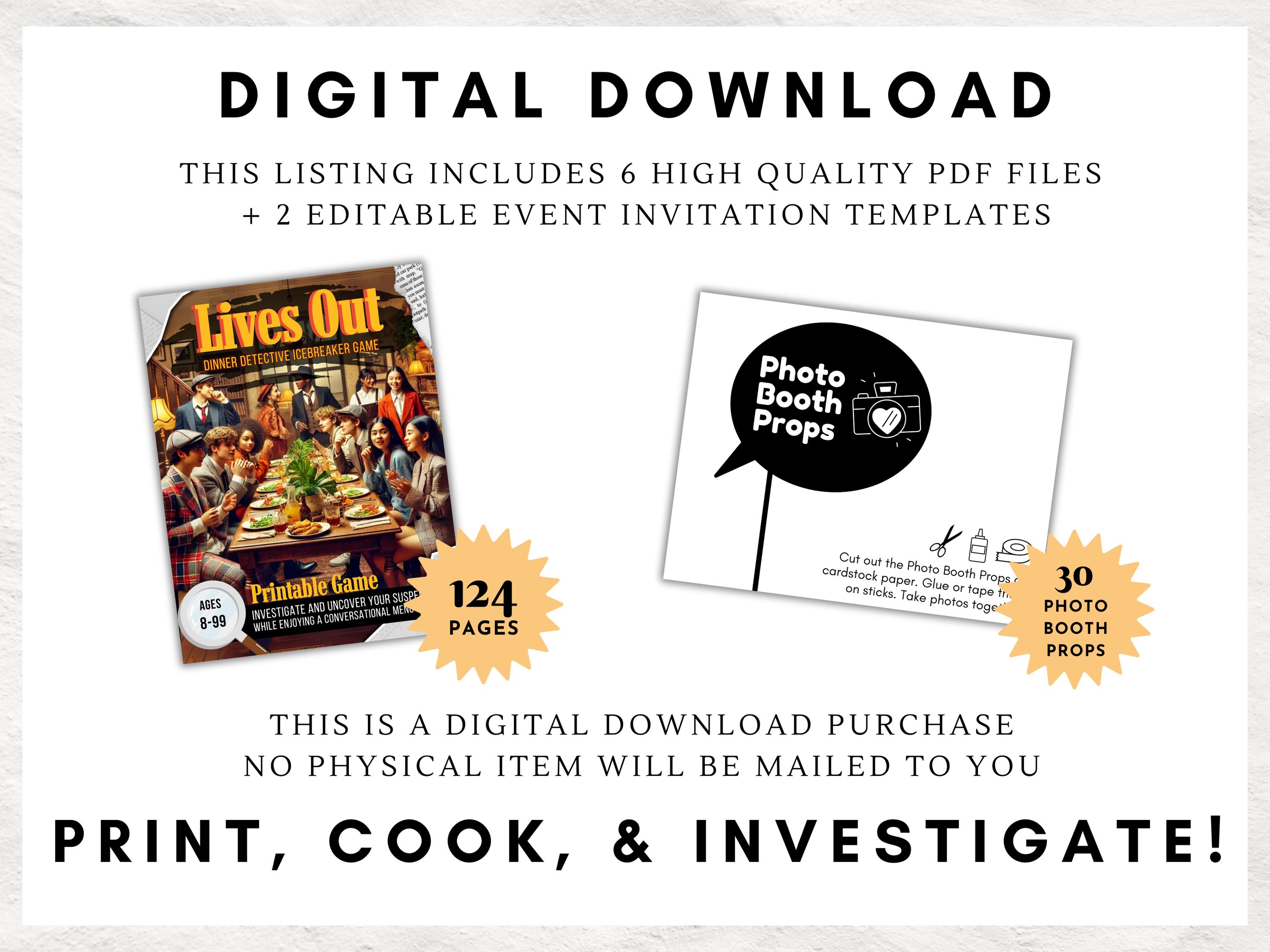 Dinner Detective Icebreaker Game | Lives Out | Fun Group Activity With ...