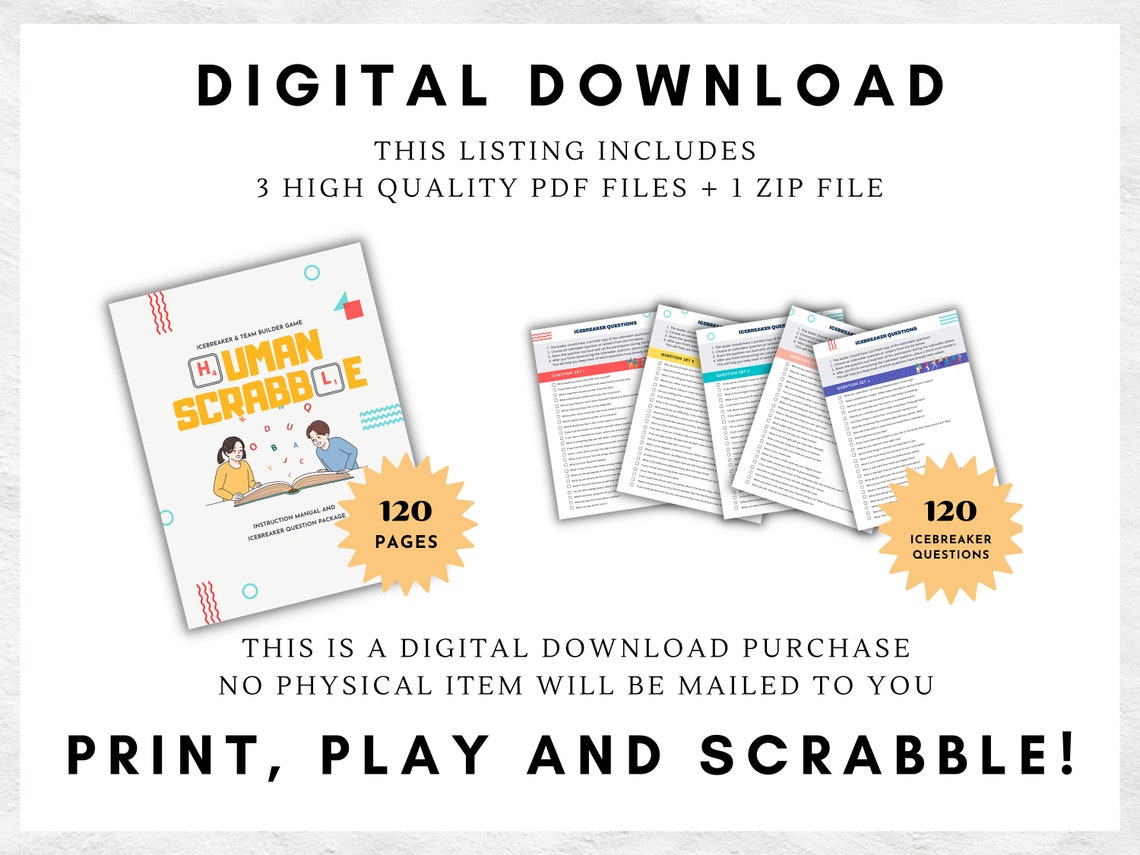 Human Scrabble Icebreaker & Teambuilder Game | Classroom | Youth Group ...