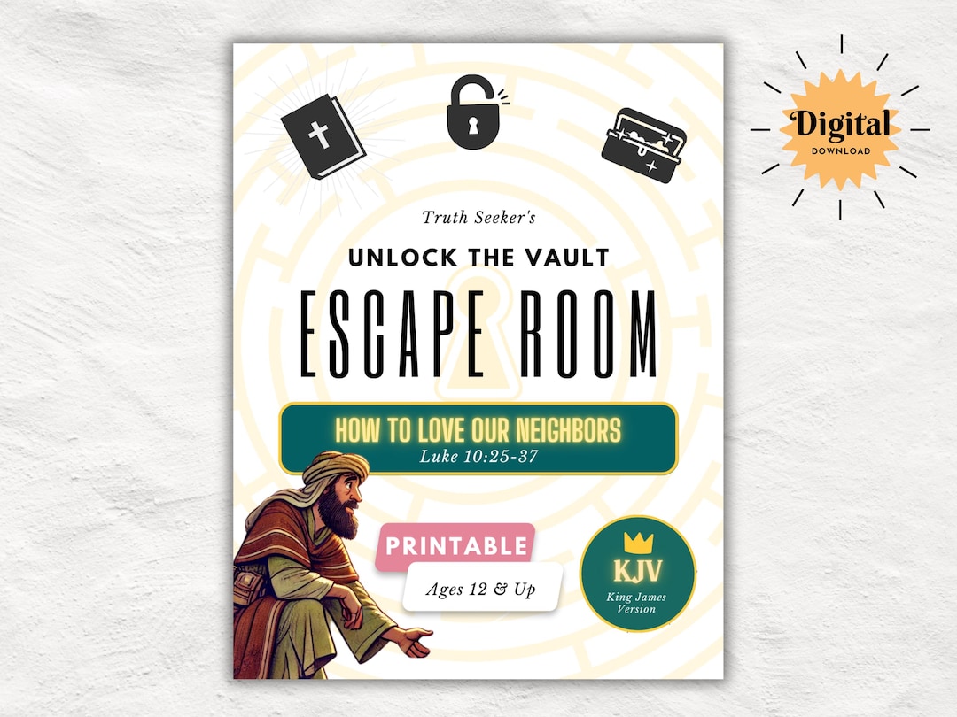 KJV | Bible Study Escape Room Kit – Love Your Neighbor (luke 10:25-37 ...