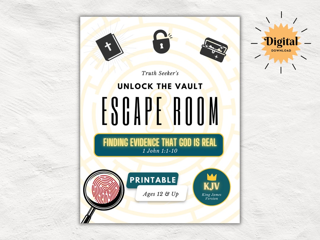 KJV Bible Study Escape Room Game | 1 John | Finding Evidence That God ...