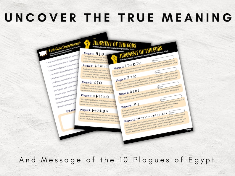 The Mole Murder Mystery Game Pharaoh and the 10 Plagues Children and ...