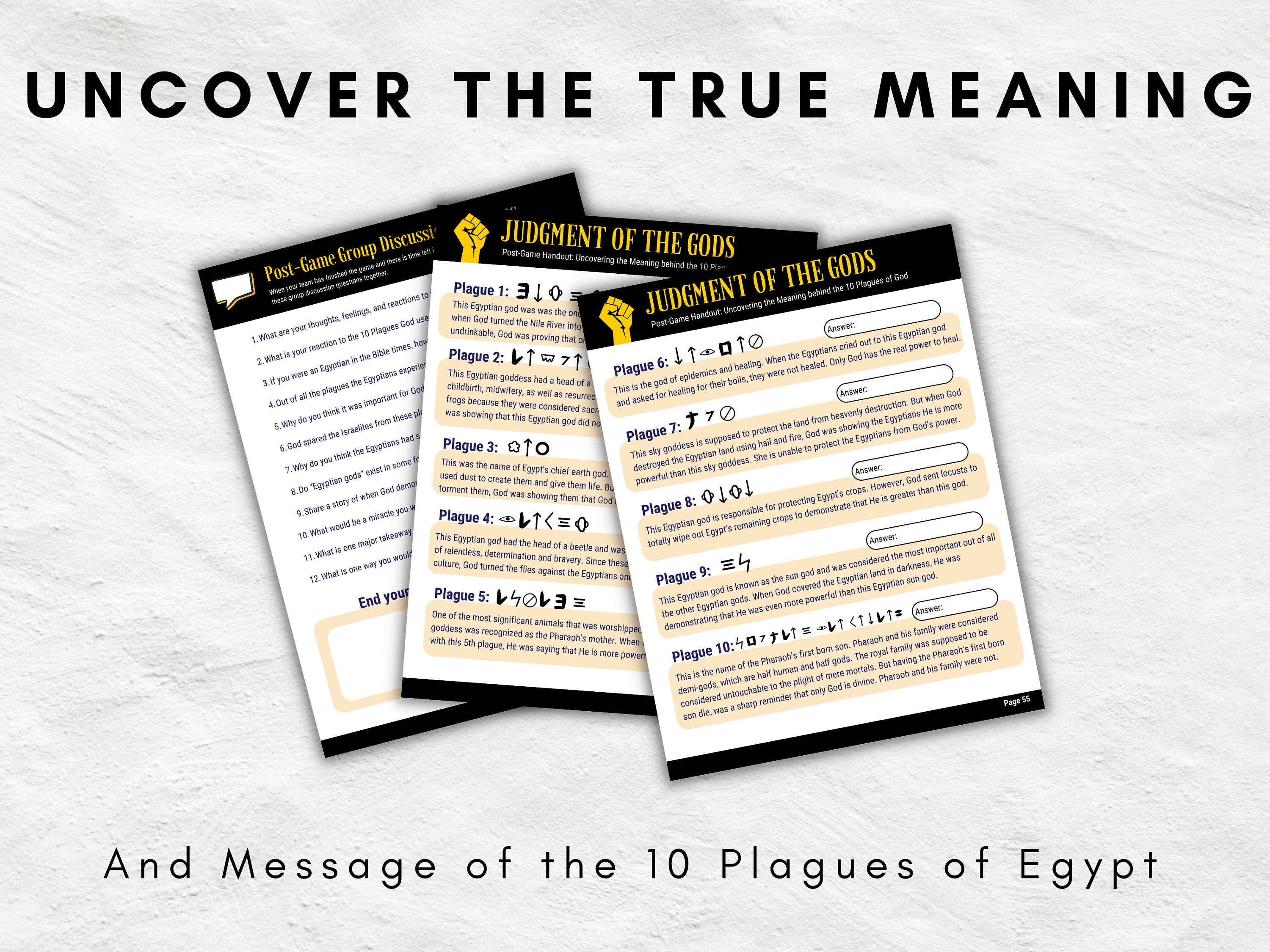 The Mole Murder Mystery Game Pharaoh and the 10 Plagues Children and ...