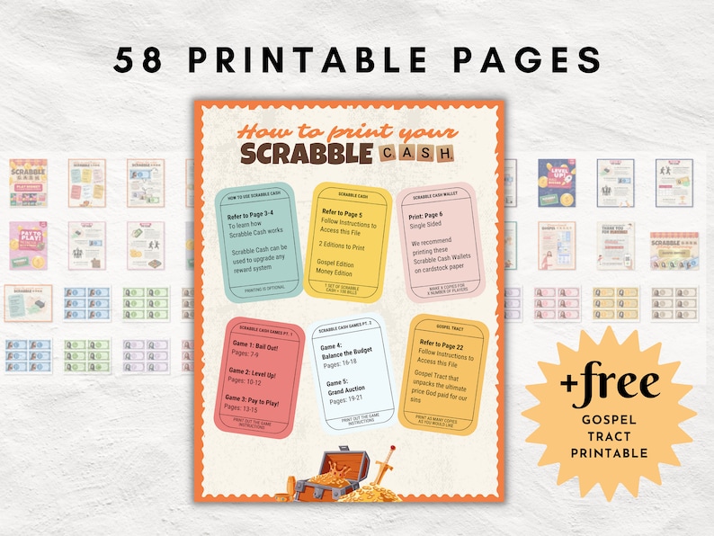 Ultimate Scrabble Cash Bundle Printable Play Money With 5 Bonus Cash ...