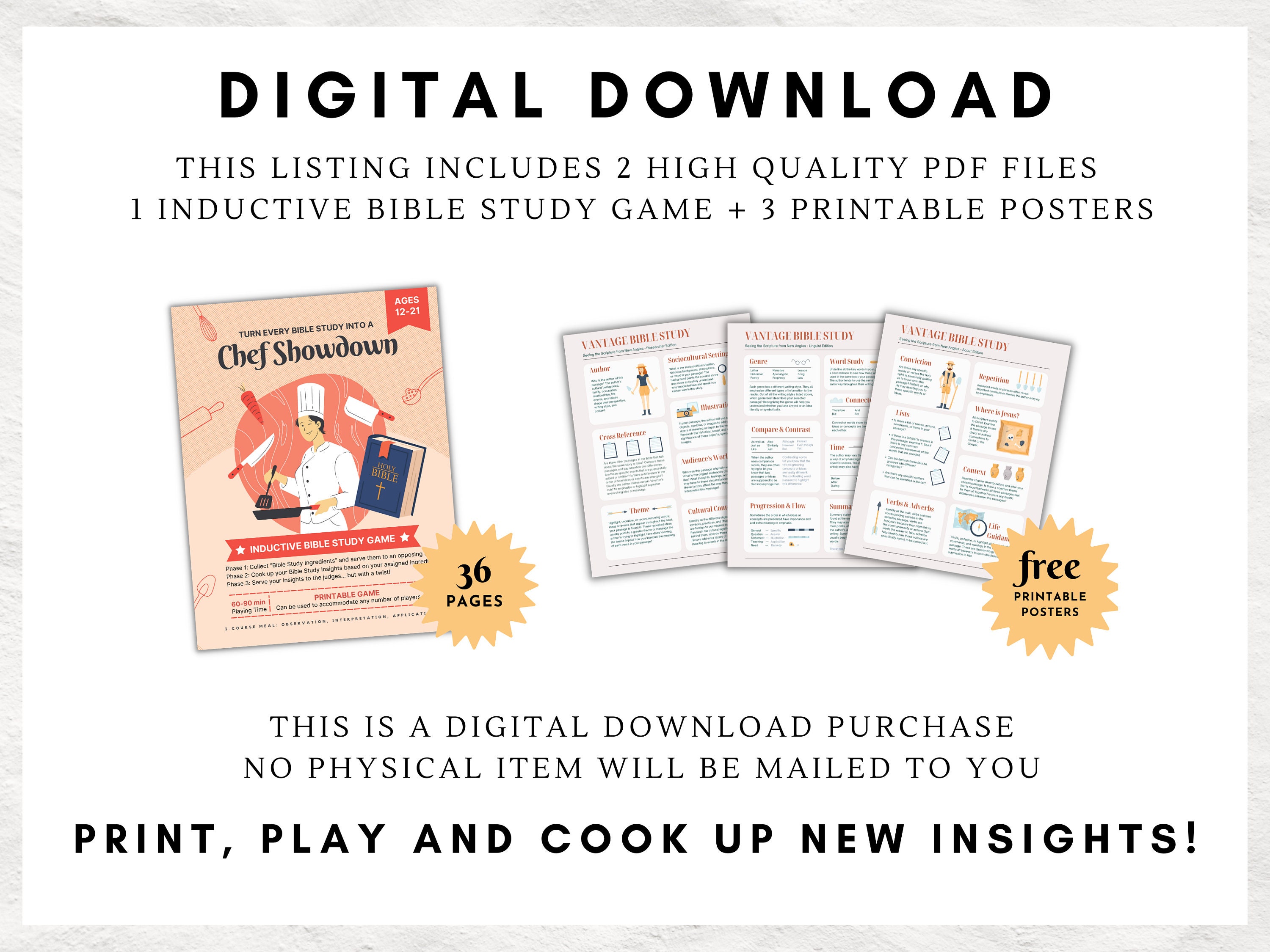 Inductive Bible Study Game for Teens and Adults Chef Showdown Cook up ...