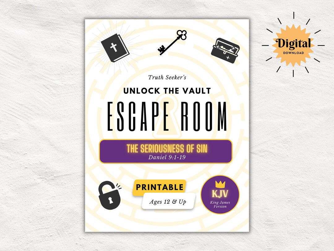 KJV Bible Study Escape Room | Daniel 9 | the Seriousness of Sin ...