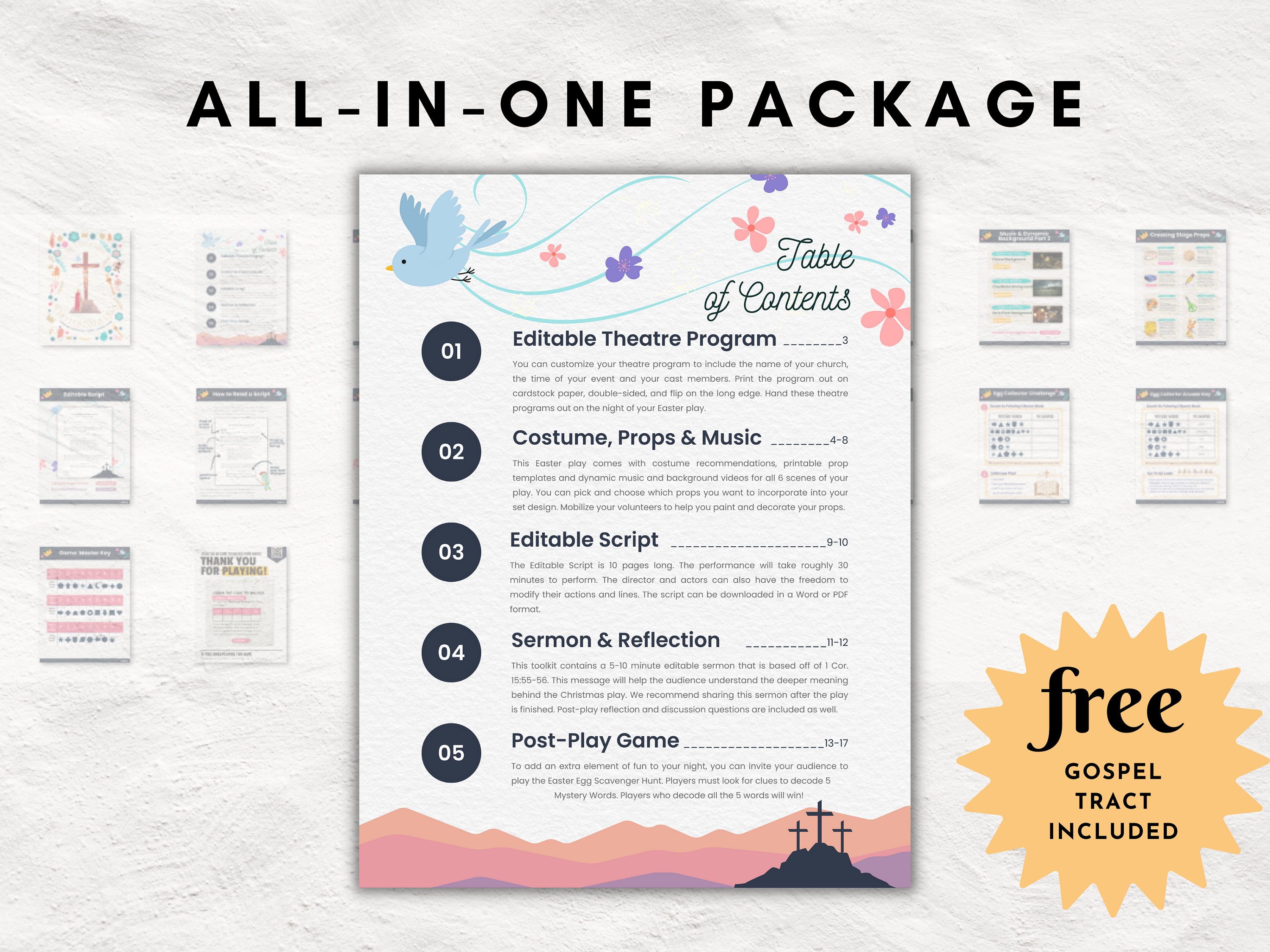 Easter Play All-in-one Skit Kit for Children and Teens Editable Theatre ...