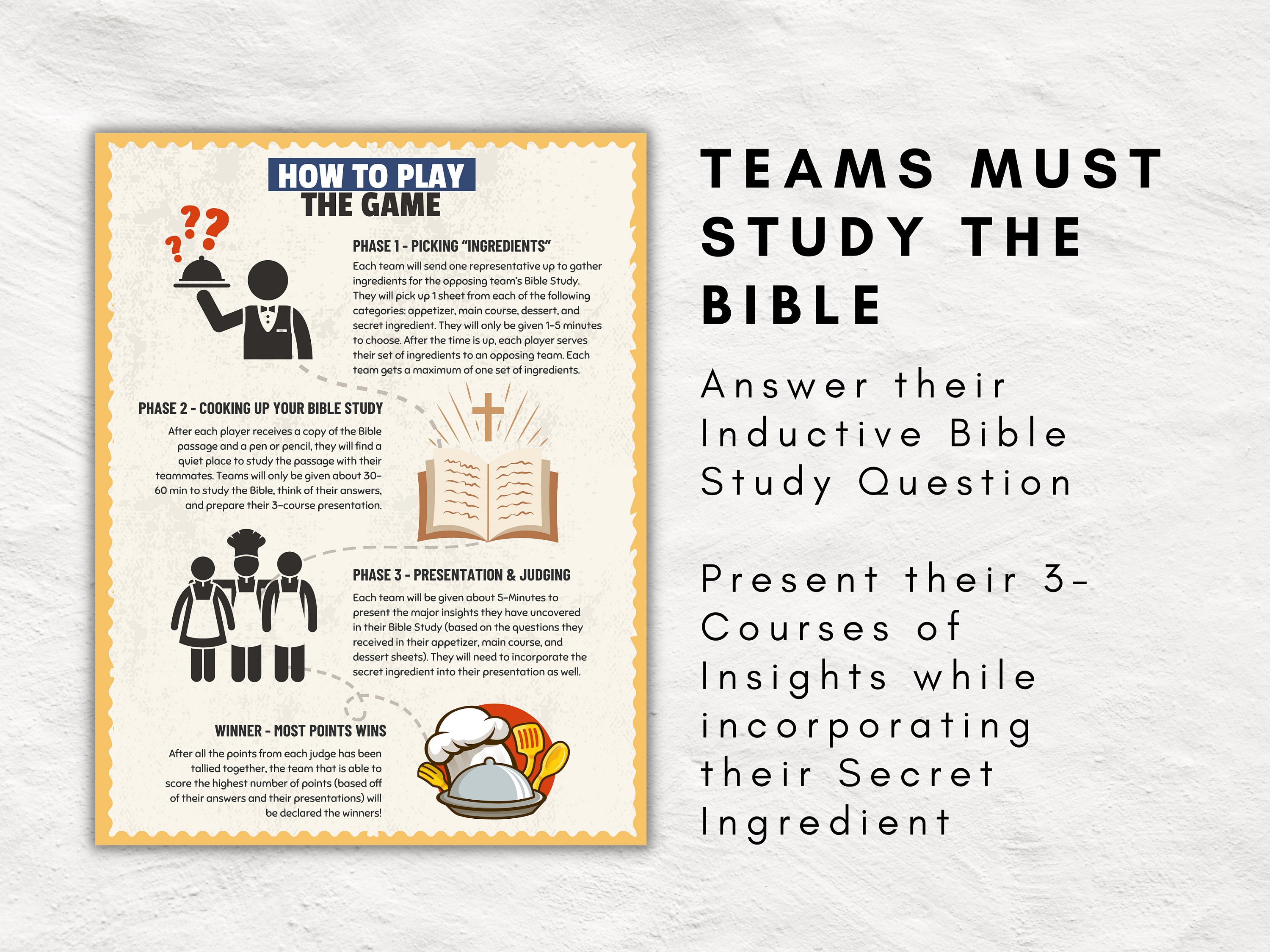 Inductive Bible Study Game for Teens and Adults Chef Showdown Cook up ...