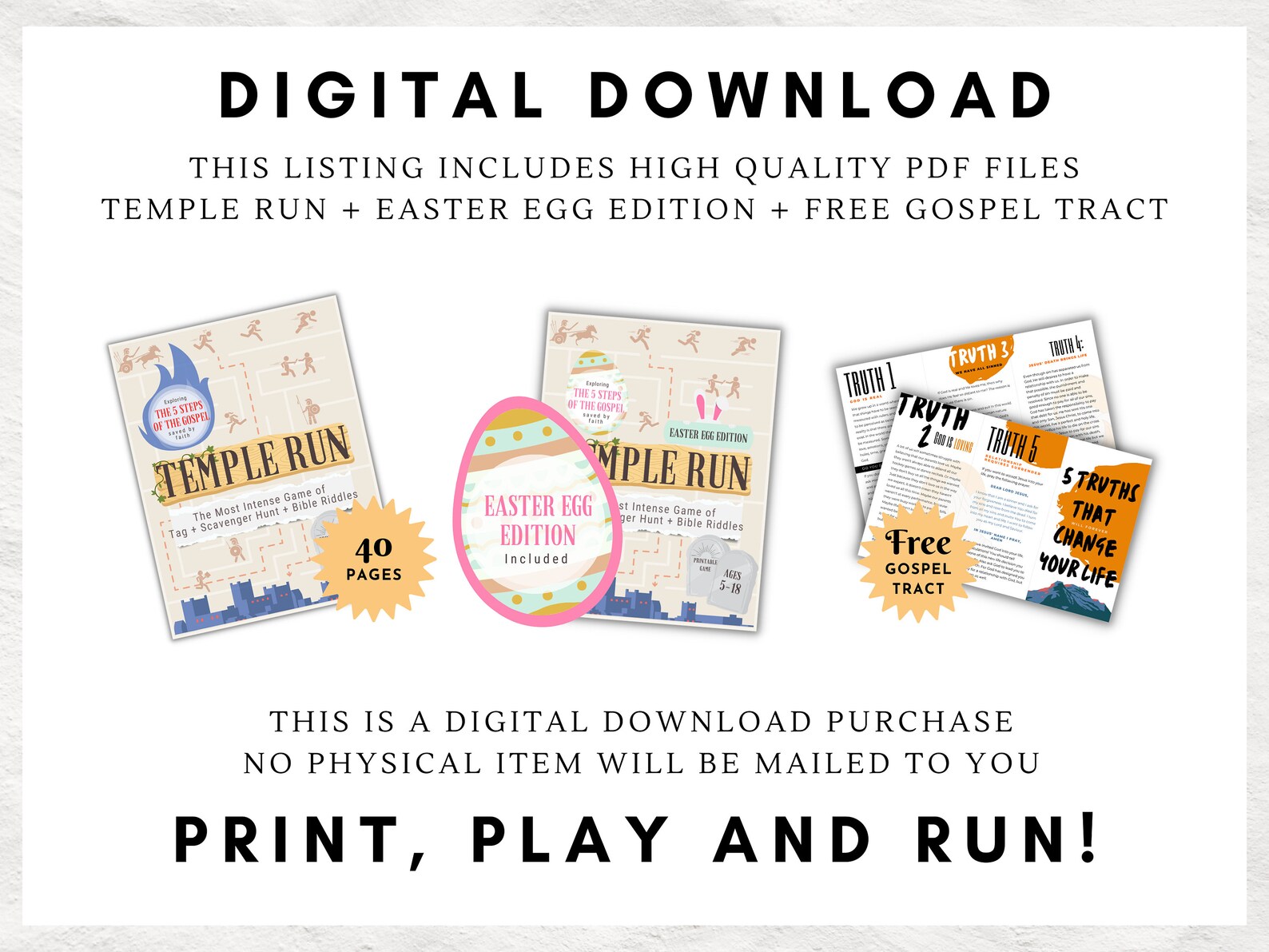 The 5 Steps of the Gospel Scavenger Hunt Kit Gospel of Salvation Tract ...