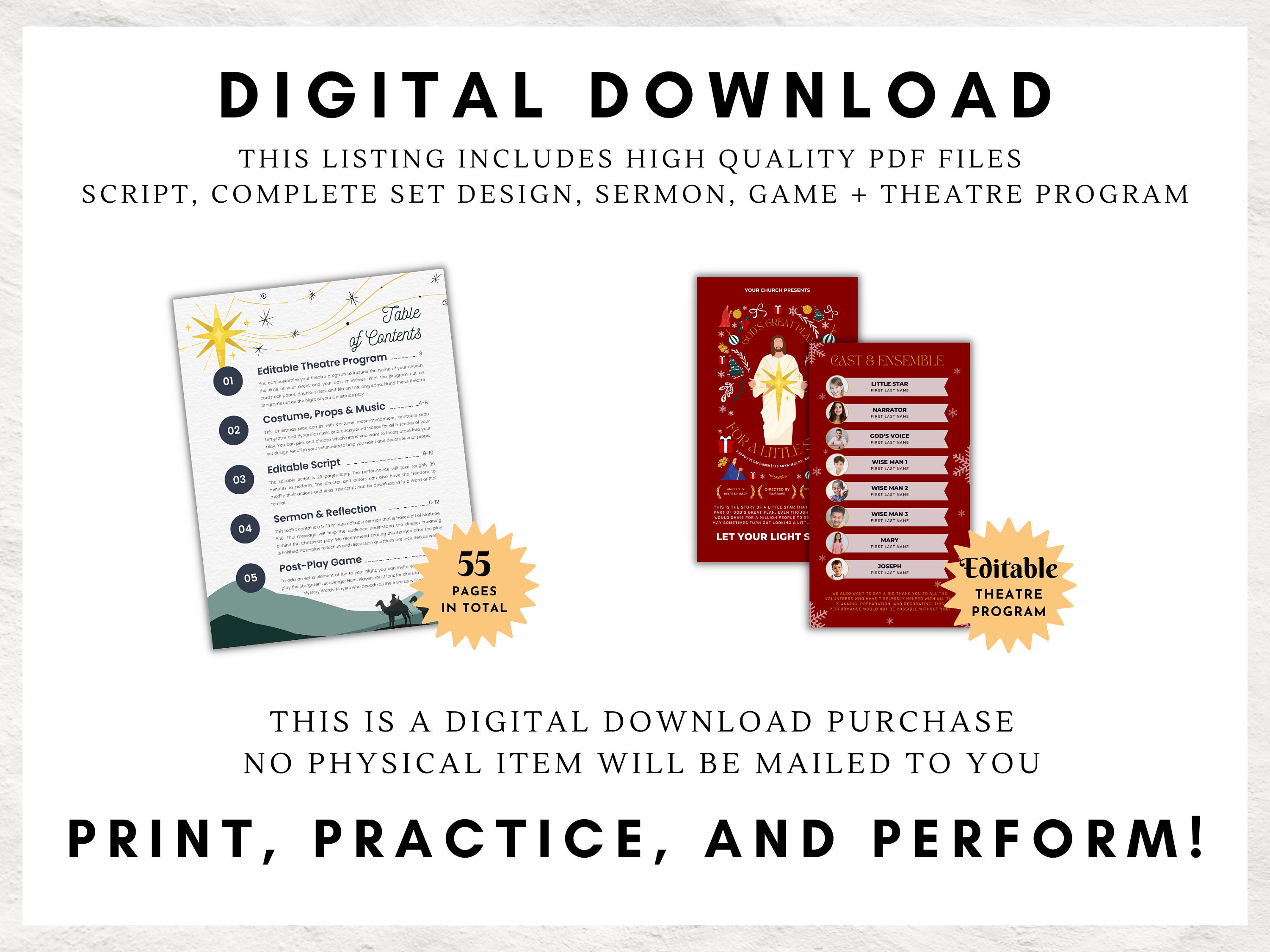 Christmas Nativity Play All-in-one Kit for Children and Teens Editable ...