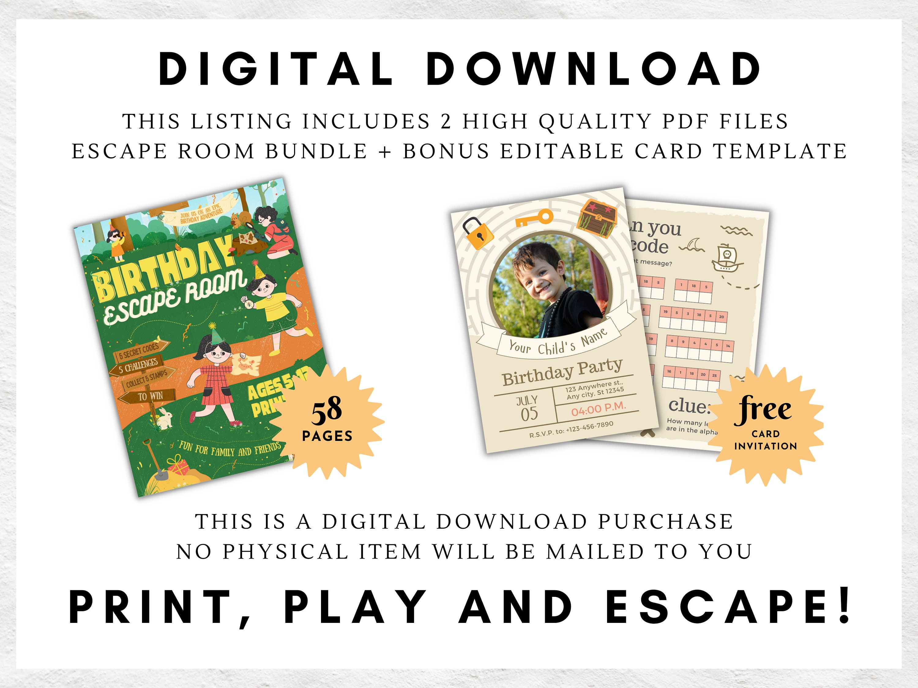 Epic Birthday Quest - DIY Printable Treasure Hunt Game for Kids ...