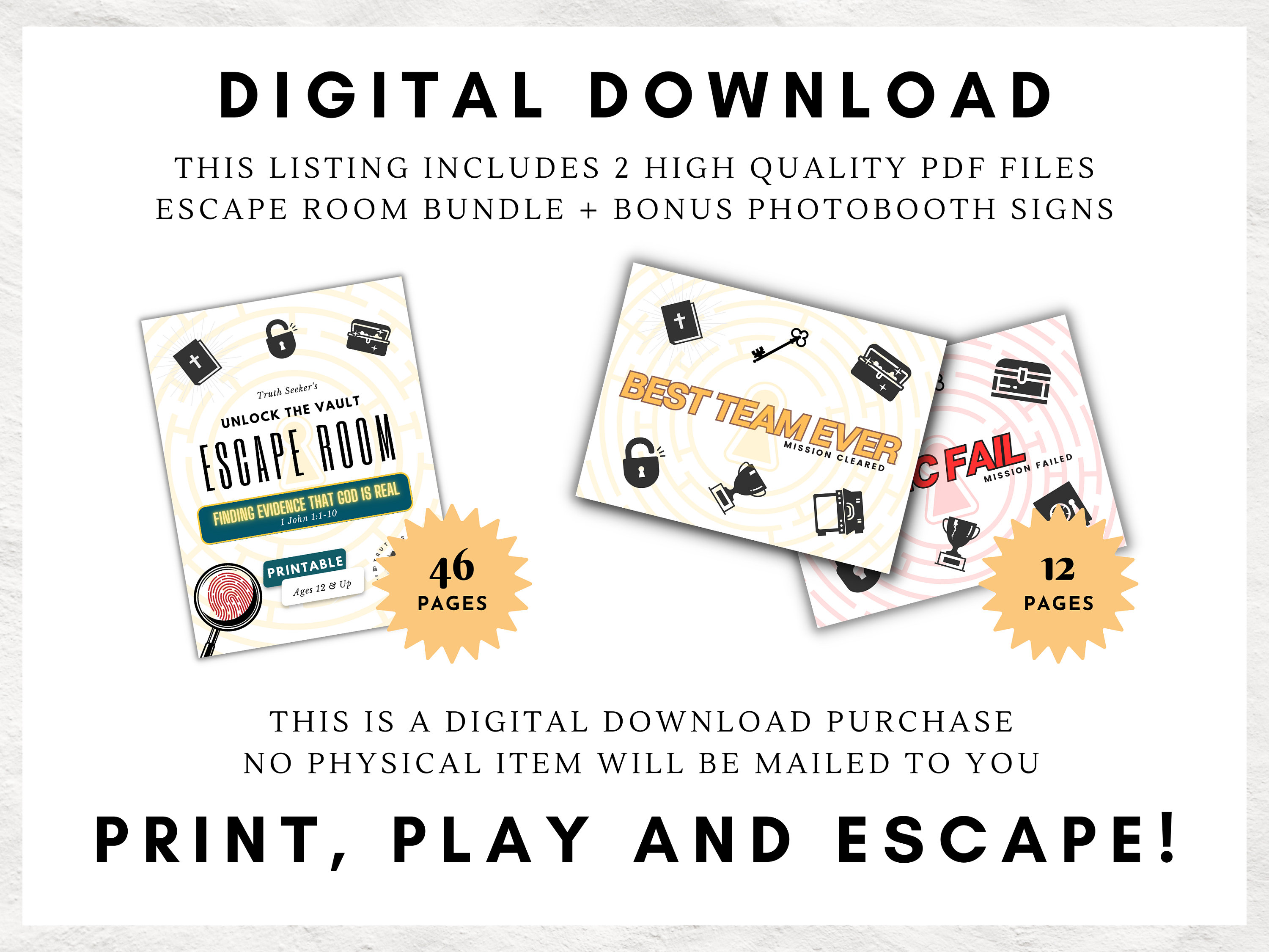 Bible Study Escape Room Game 1 John 1 Finding Evidence That God is Real ...