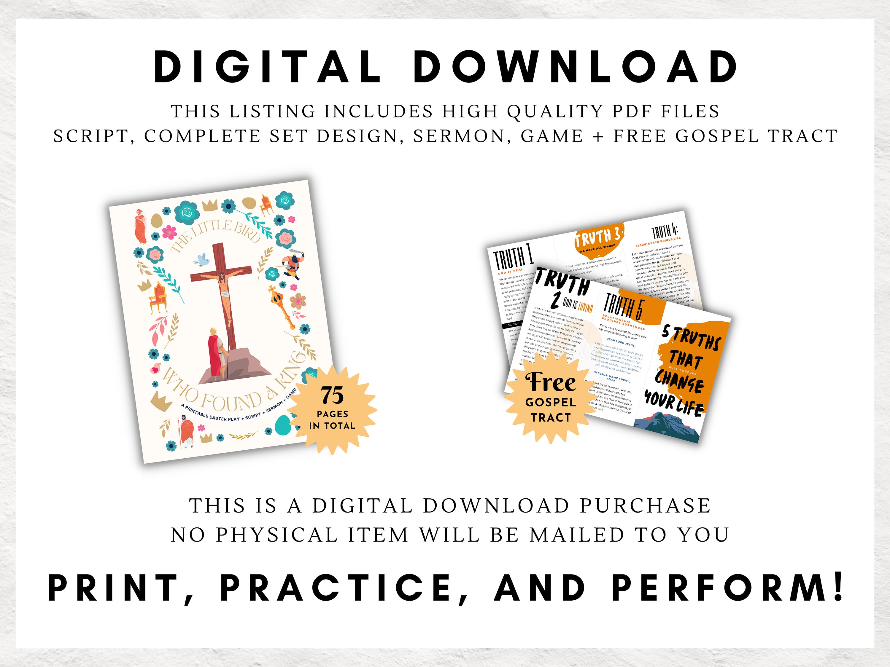 Easter Play All-in-one Skit Kit for Children and Teens Editable Theatre ...