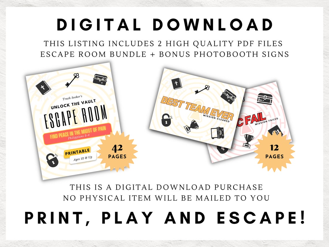 Bible Study Escape Room Game Philippians 3-4 Fun Escape - Etsy