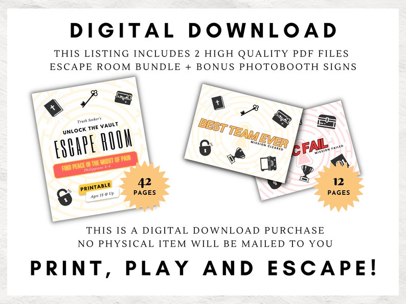 Bible Study Escape Room Game Philippians 3-4 Fun Escape - Etsy