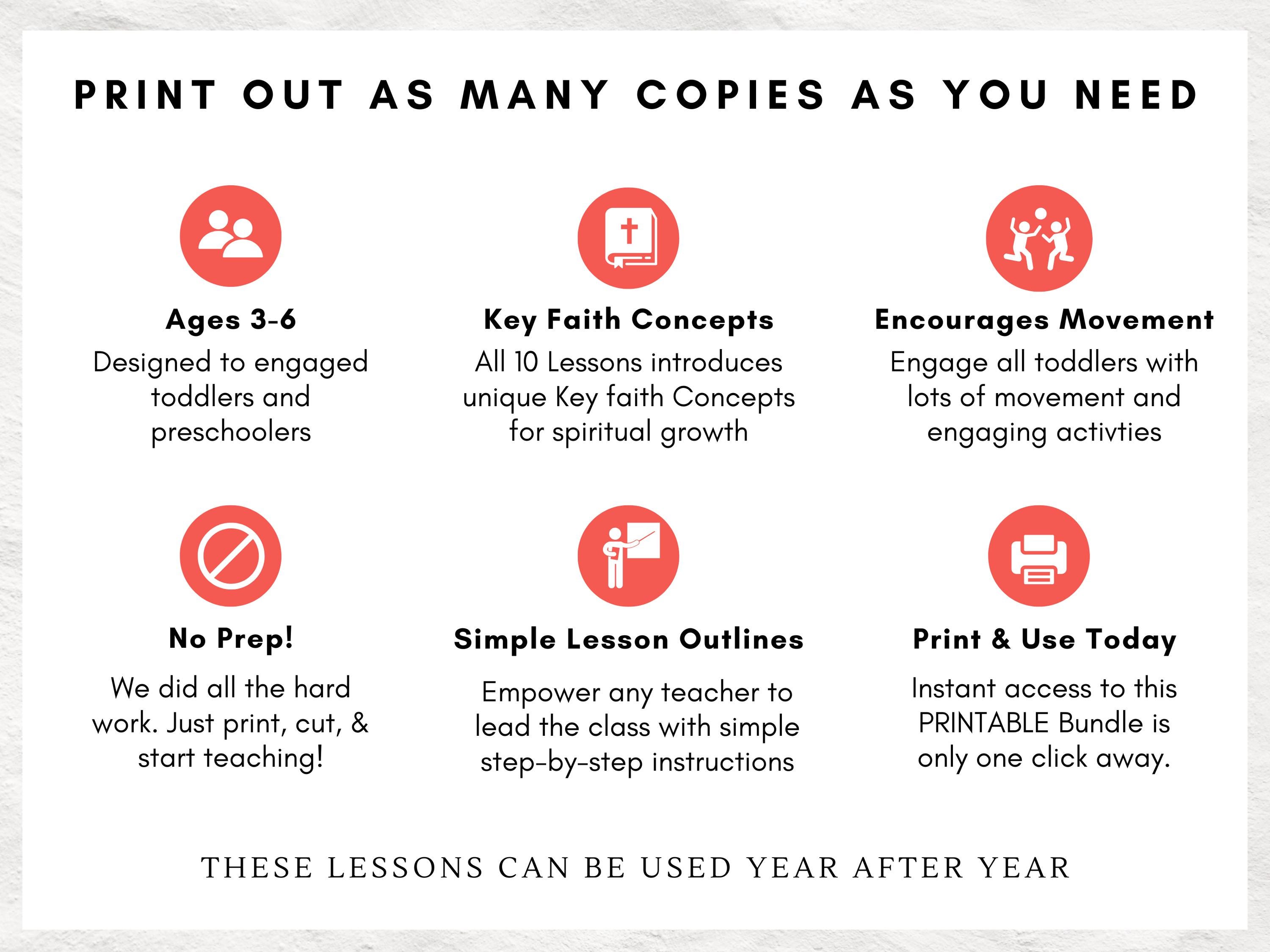10 Toddler Sunday School Lessons Bundle | Preschool Key Faith Concepts ...
