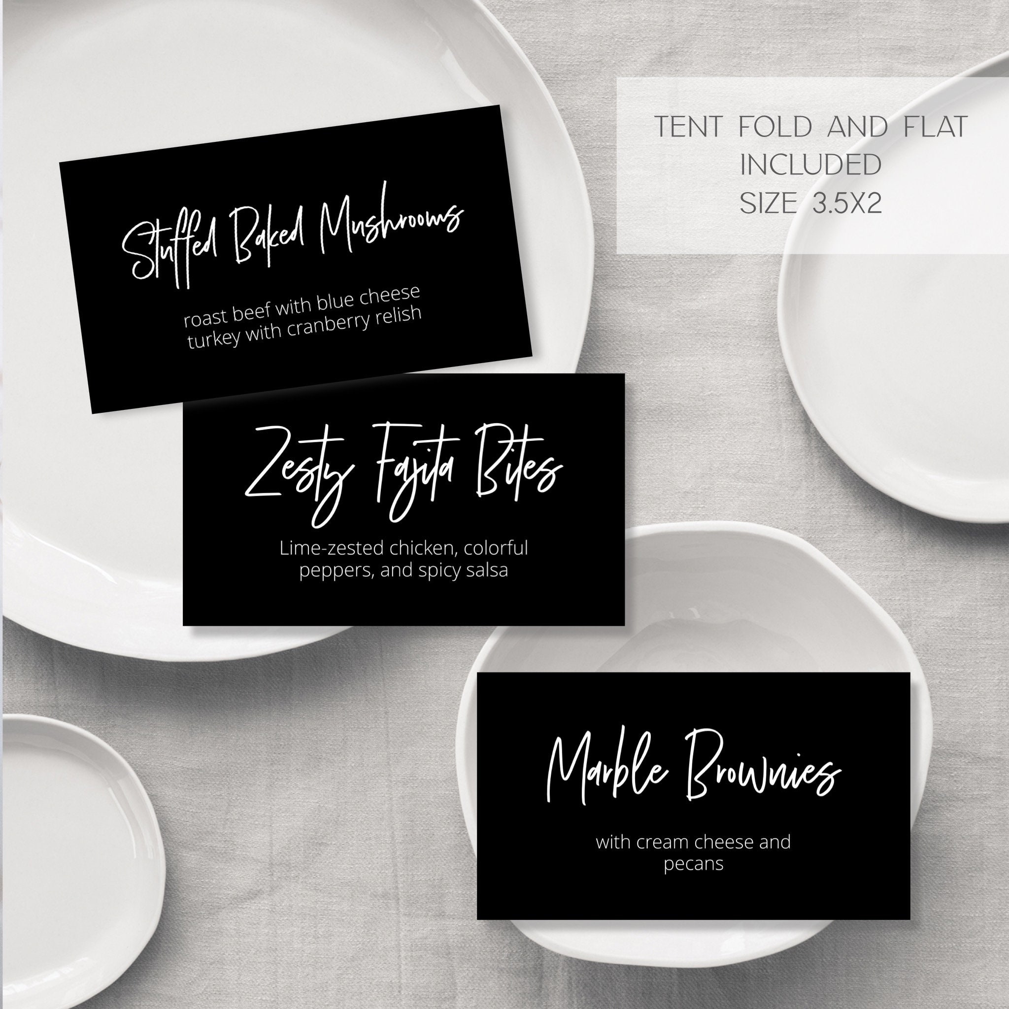 Modern Printable Buffet Card Template Event Food Label Digital Download ...