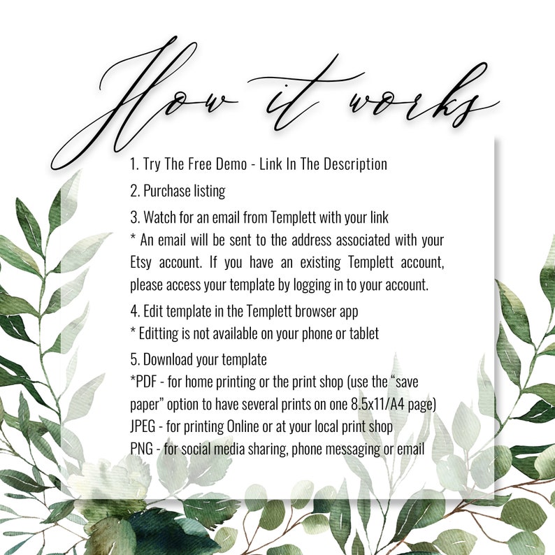 Wild Flower Printable Menu Template Easter Brunch Menu Bridal Shower ...