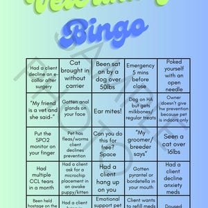 Veterinary Bingo Boards - Etsy
